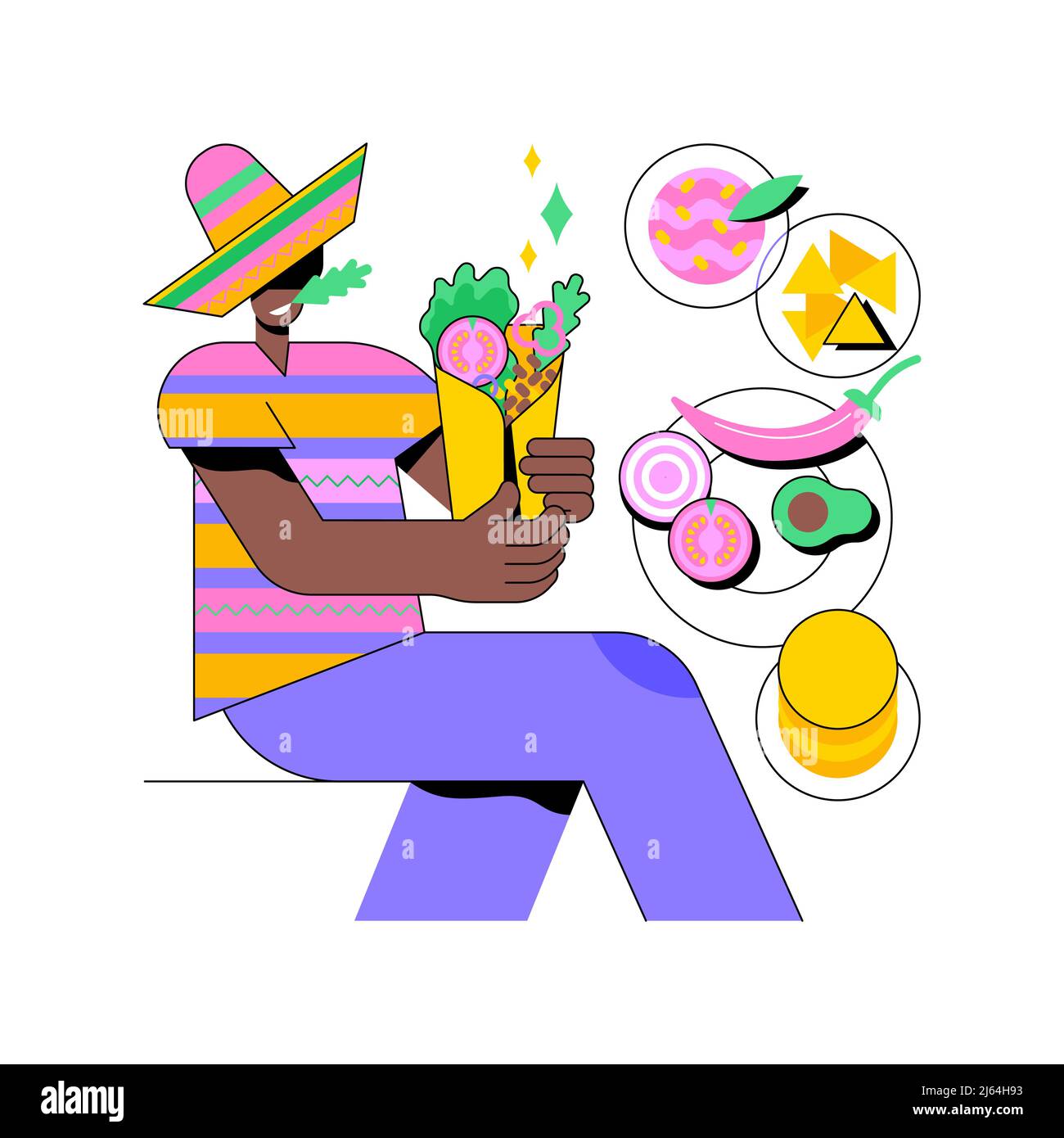 Mexican food abstract concept vector illustration. Latin american ...