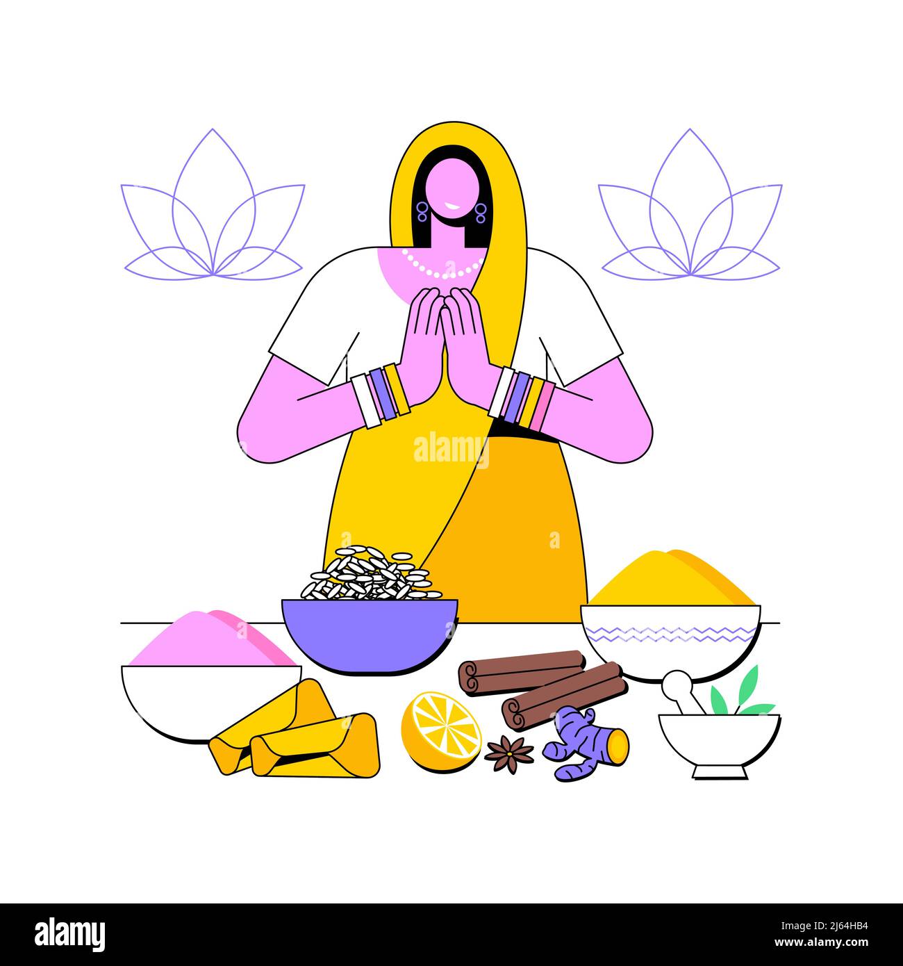 Indian cuisine abstract concept vector illustration. Spicy indian food ...