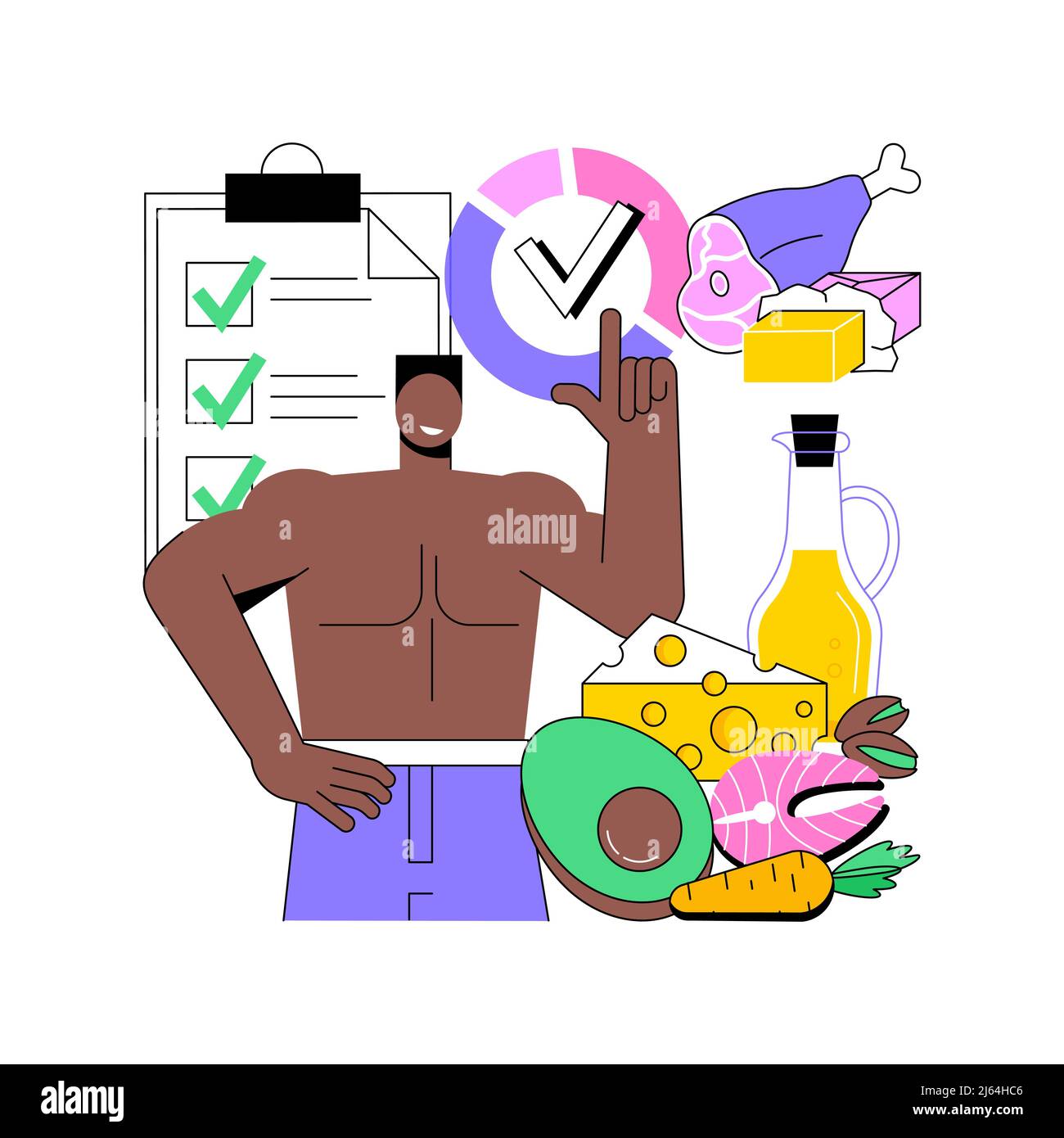 Ketogenic diet abstract concept vector illustration. Weight loss ...