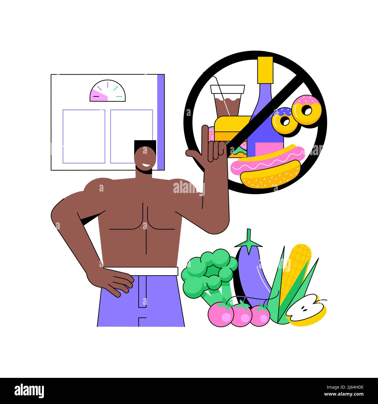 Weight loss diet abstract concept vector illustration. Low-carb diet ...