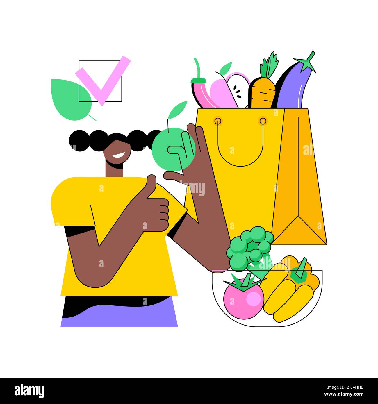 Raw food diet abstract concept vector illustration. Organic meal, fresh ...