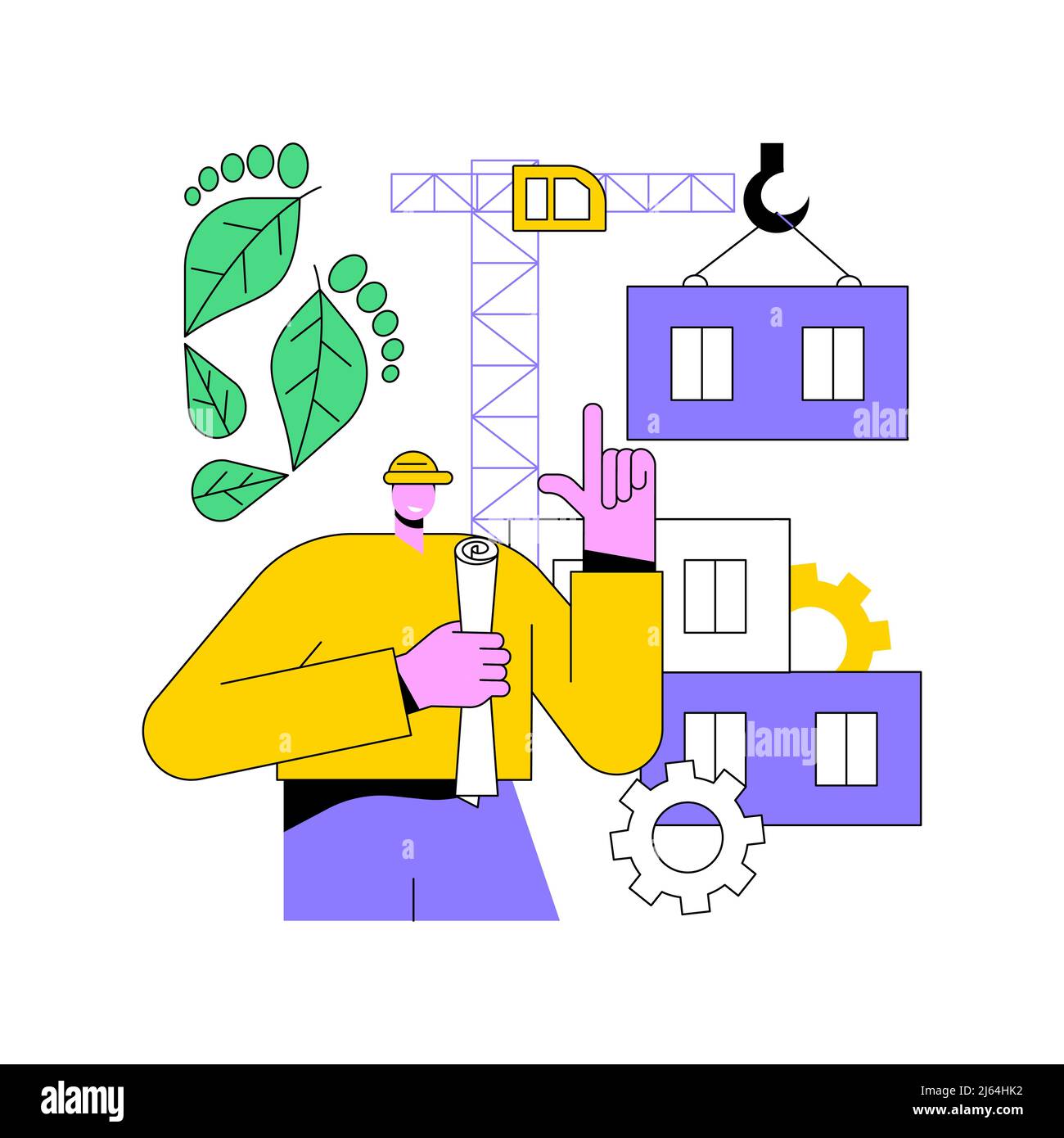 Modular home abstract concept vector illustration. Modular building ...