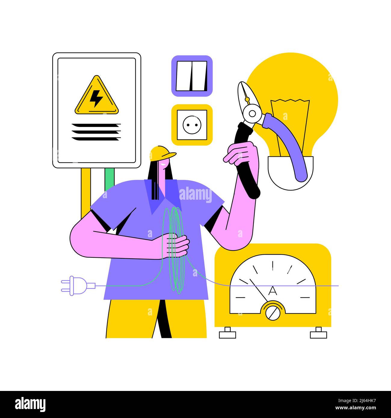 Electrician services abstract concept vector illustration. Energy ...
