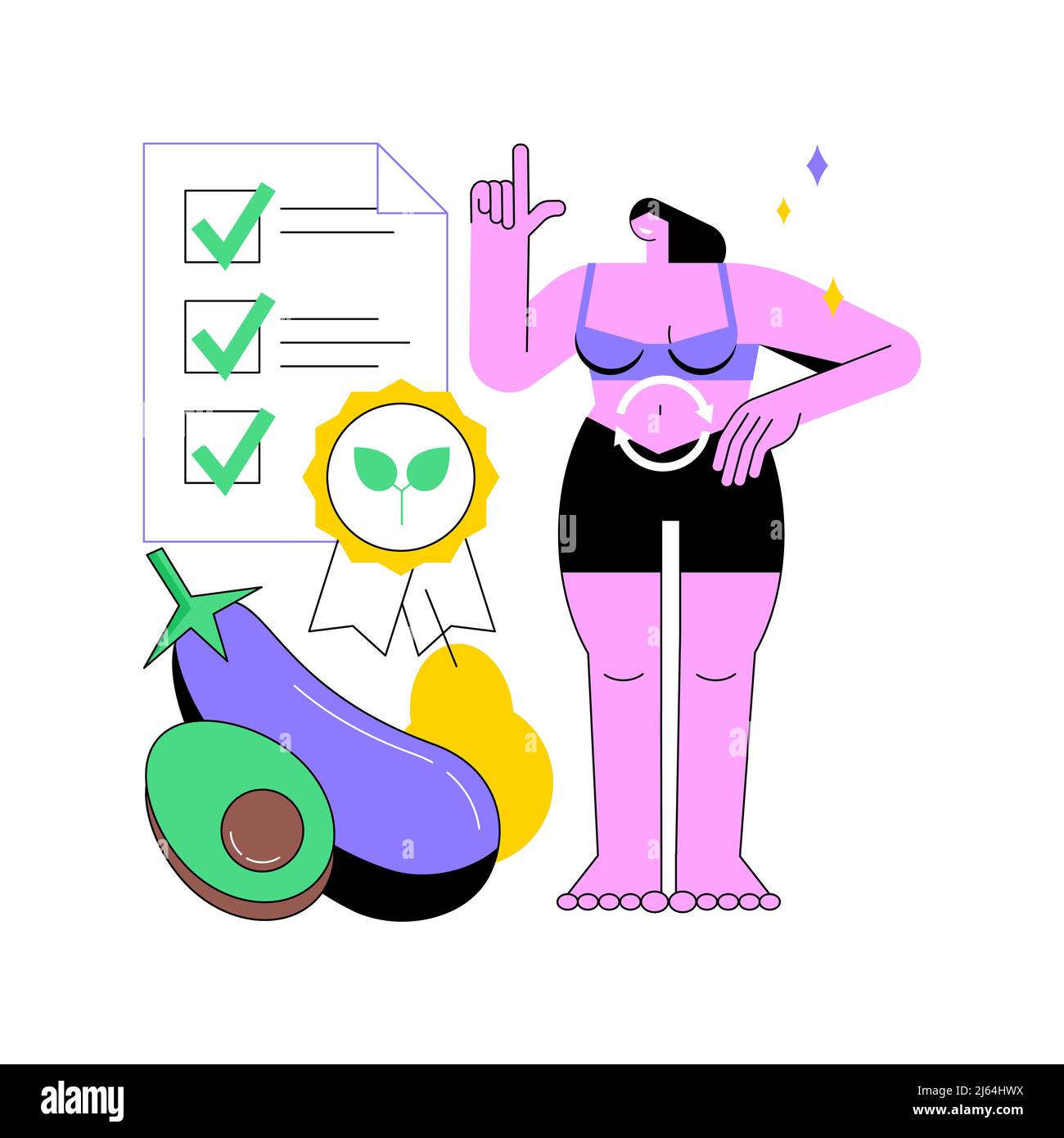 Food nutritional quality abstract concept vector illustration ...