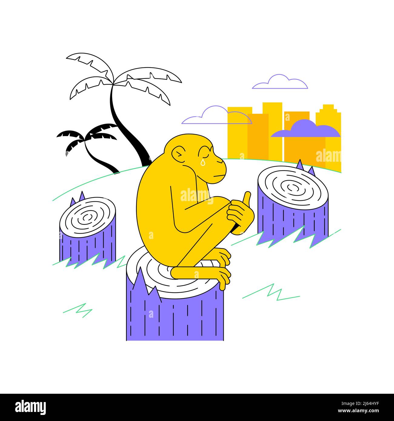 Deforestation abstract concept vector illustration. Environmental ...