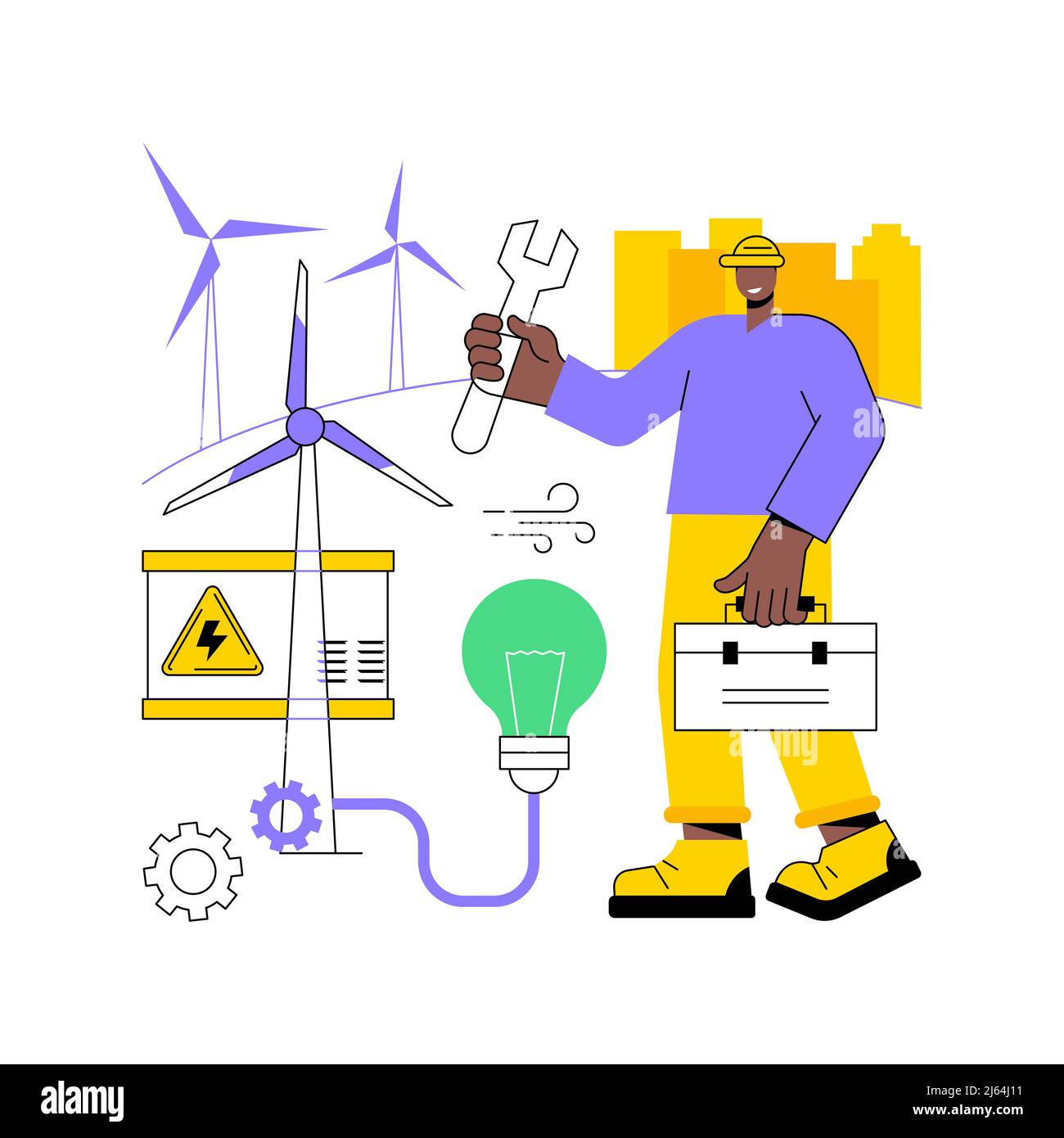 Wind power abstract concept vector illustration. Renewable energy ...