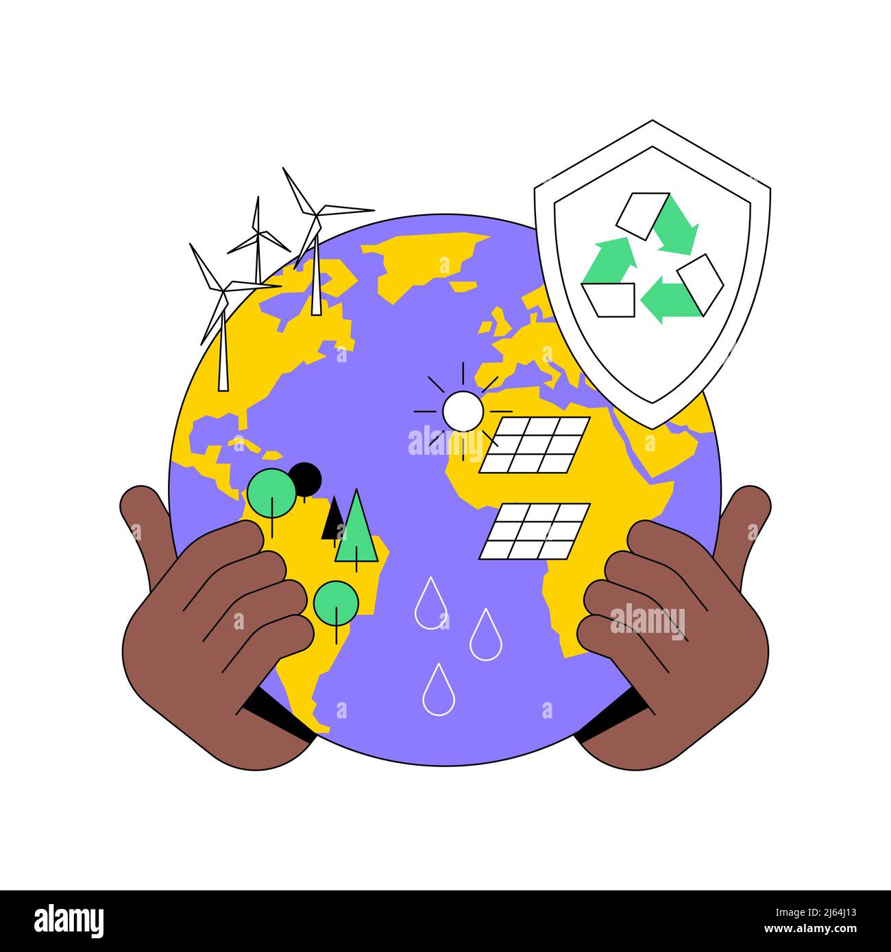 Resources protection abstract concept vector illustration. Protection ...