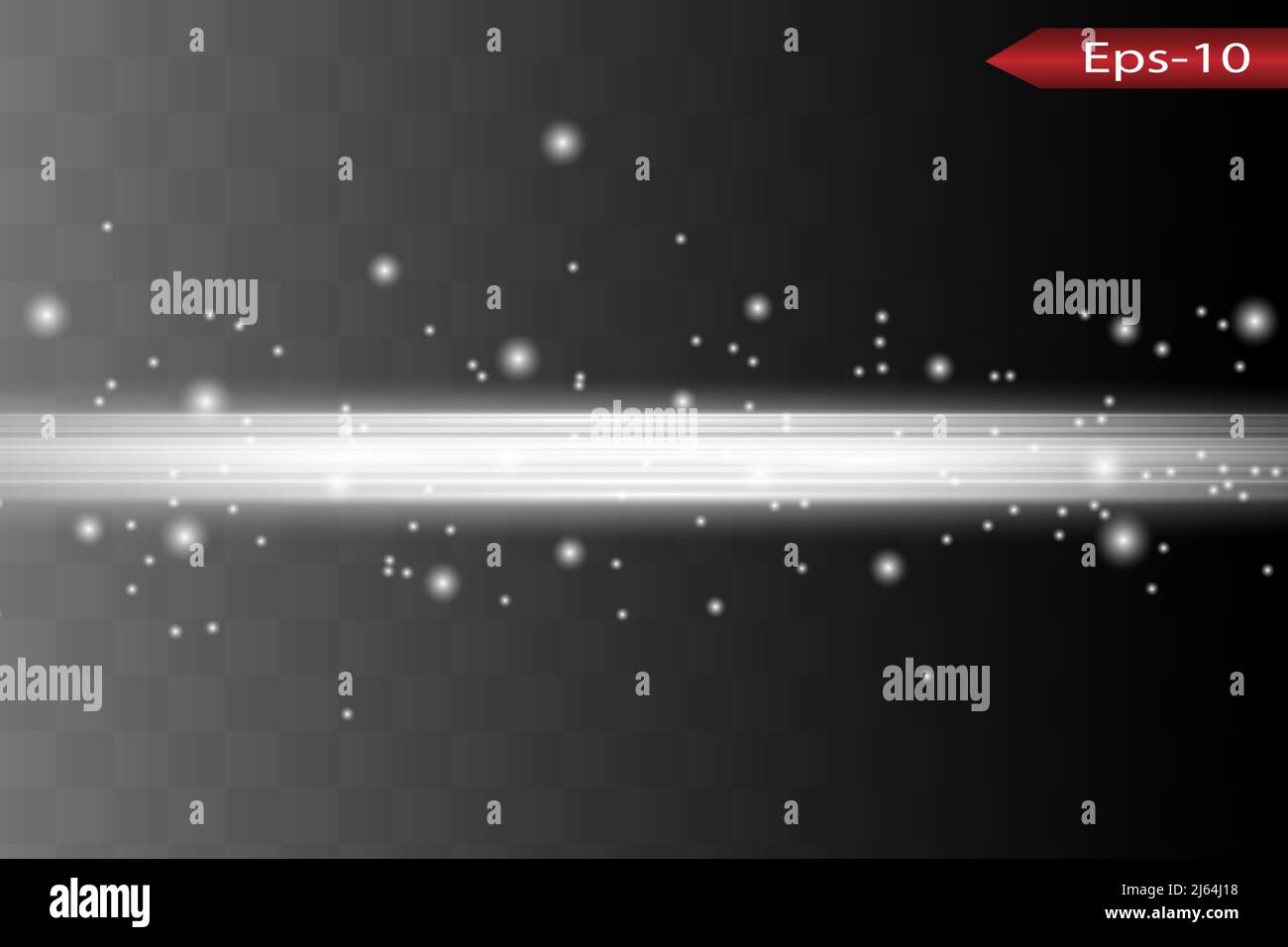 Abstract white laser beam. Transparent isolated on black background ...
