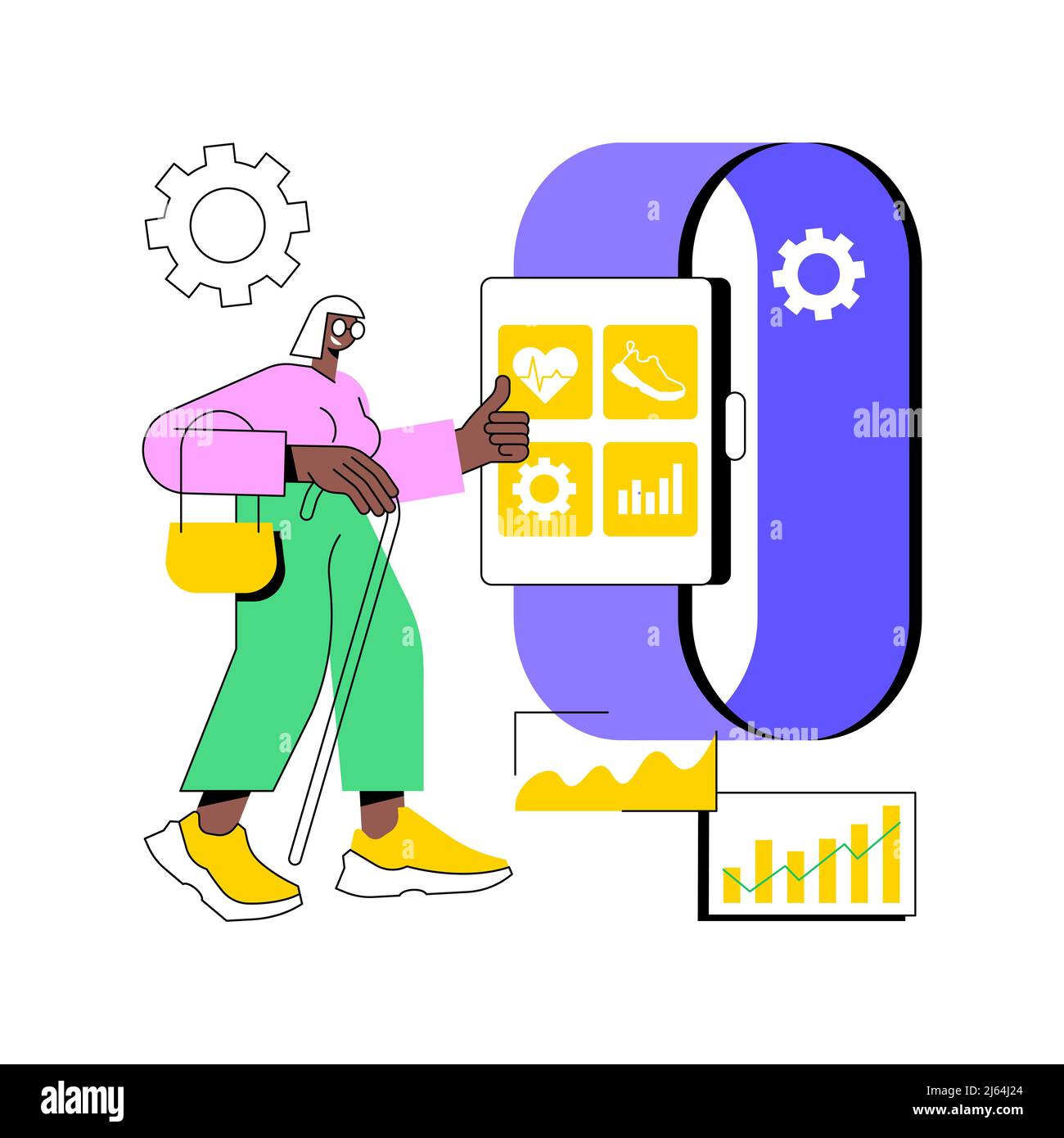 Smartwatch health care abstract concept vector illustration. Smartwatch ...