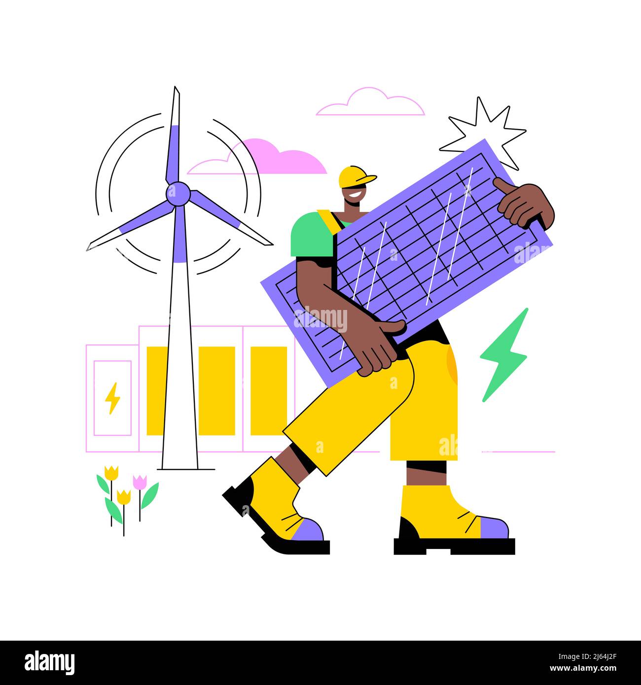 Renewable energy abstract concept vector illustration. Renewable energy ...