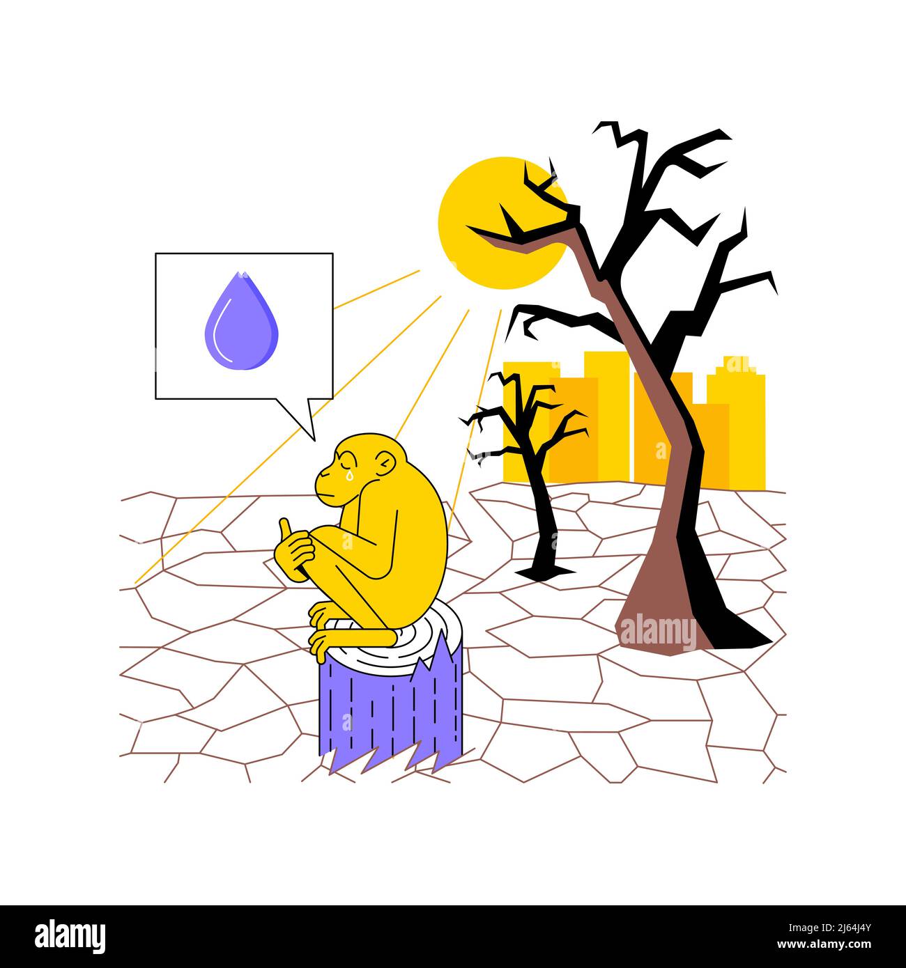 Desertification abstract concept vector illustration. Land degradation ...