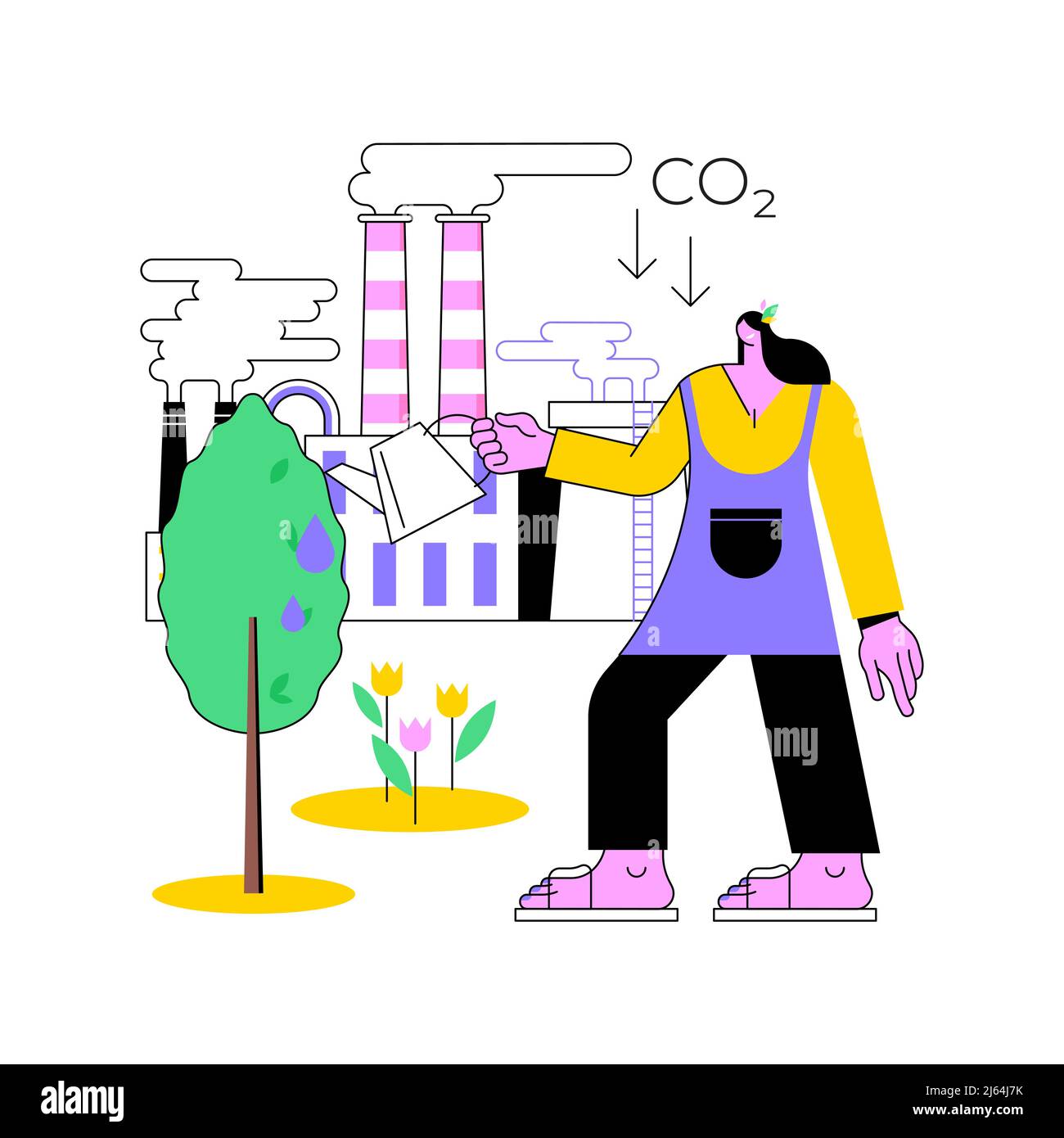Reduction of gas emissions abstract concept vector illustration. Co2 ...