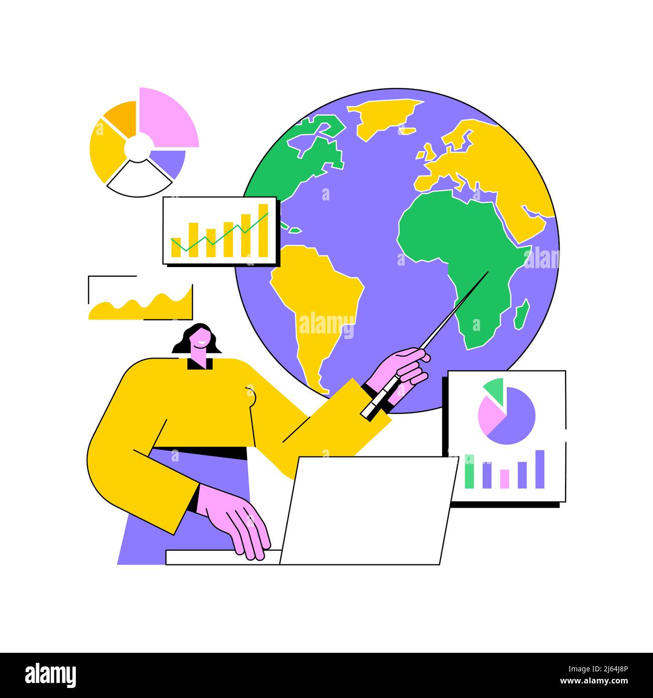 Climate data share and use abstract concept vector illustration ...