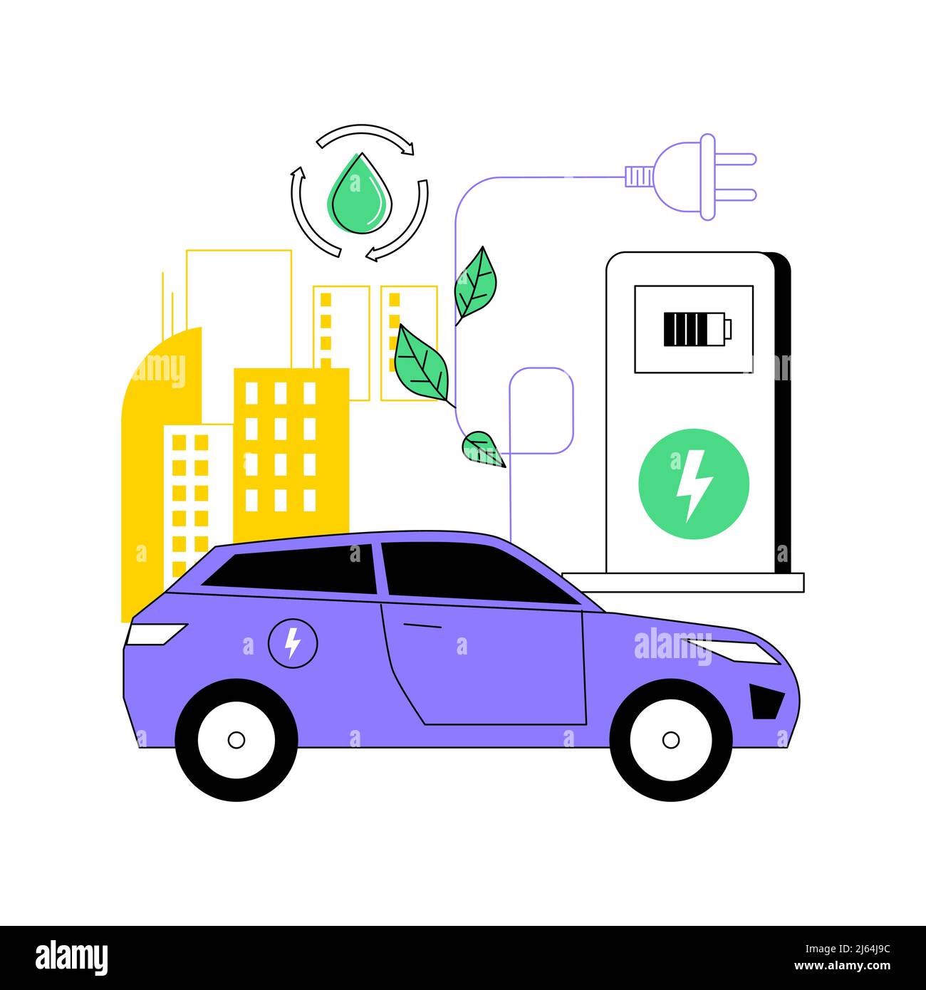 Electric vehicle use abstract concept vector illustration. Zero ...