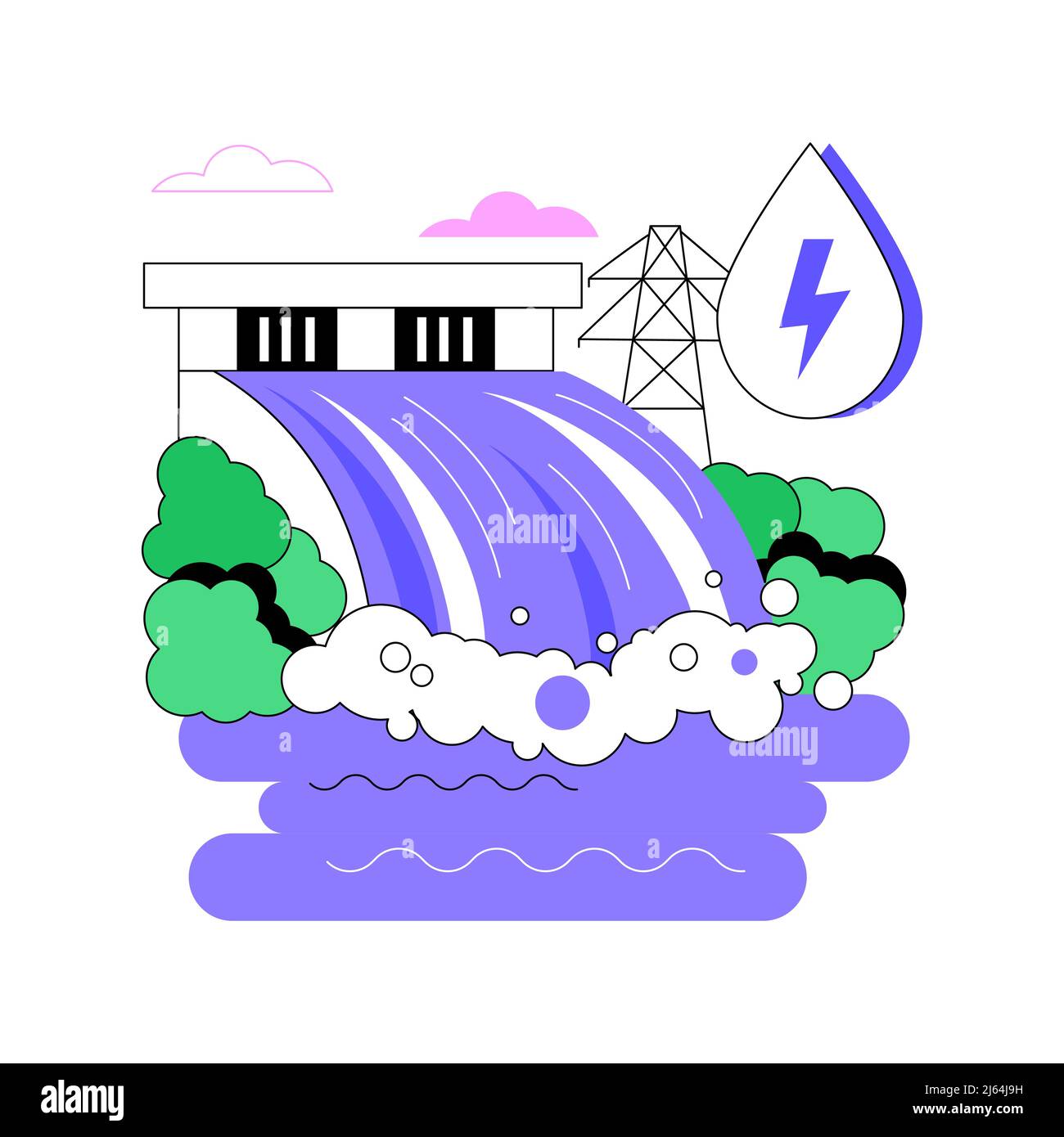 Hydropower abstract concept vector illustration. Hydropower electricity ...