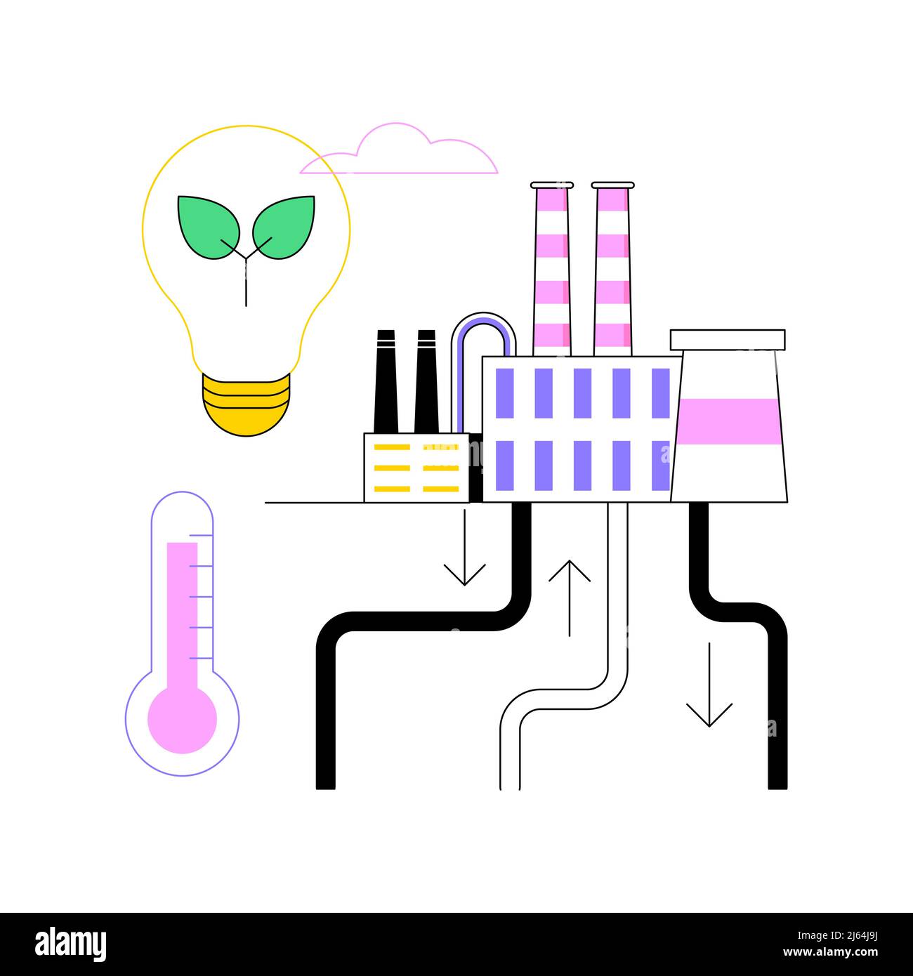 Geothermal energy abstract concept vector illustration. Renewable ...
