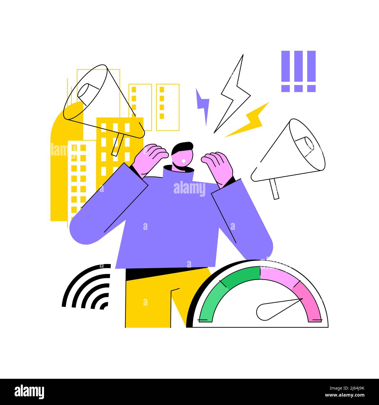 High stress levels abstract concept vector illustration. Stress and ...