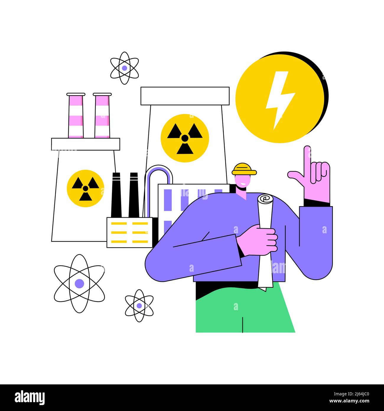 Nuclear energy abstract concept vector illustration. Nuclear power ...