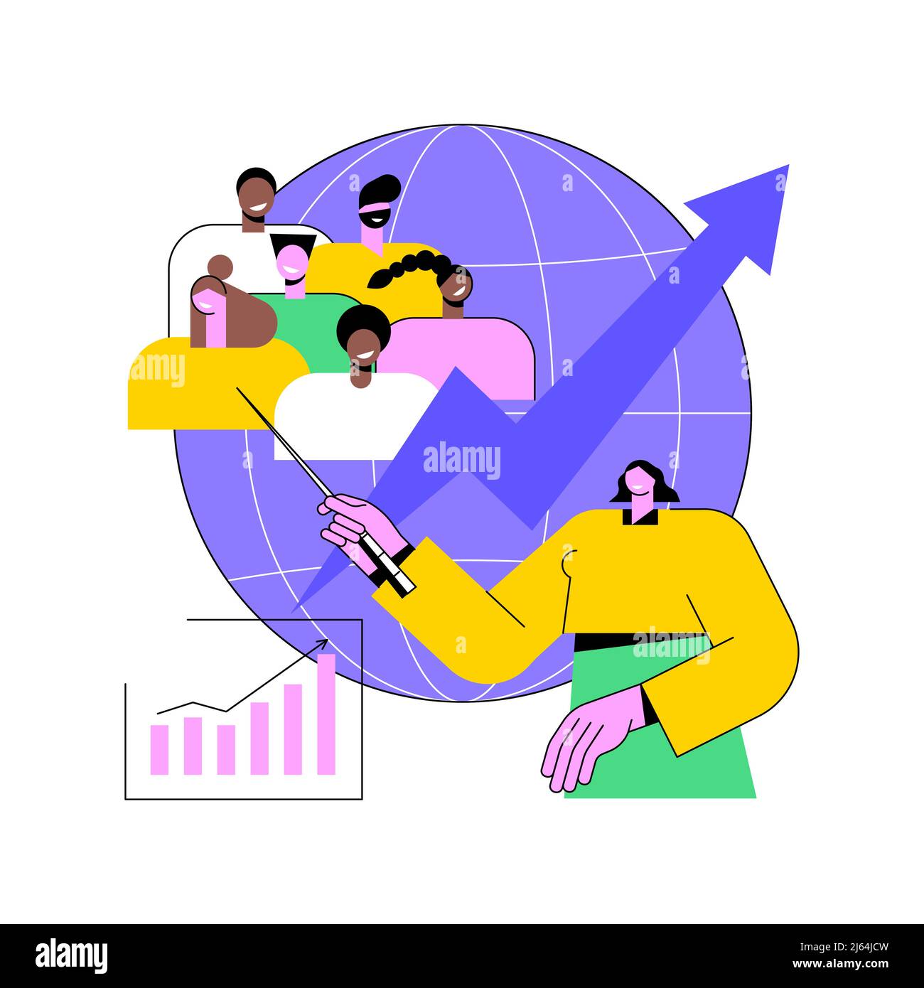 Population Growth Abstract Concept Vector Illustration Census Service