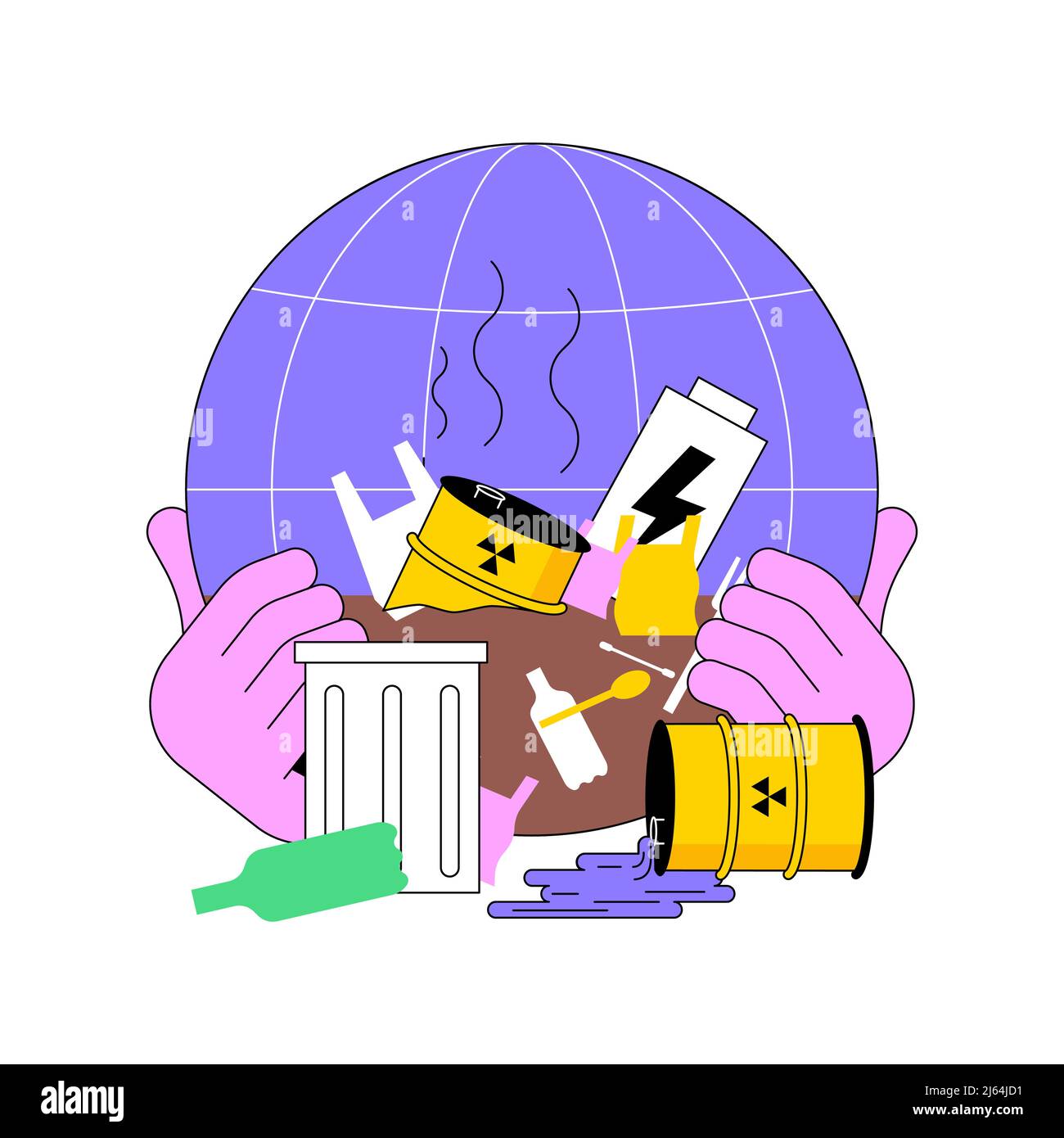 Soil pollution abstract concept vector illustration. Land degradation ...