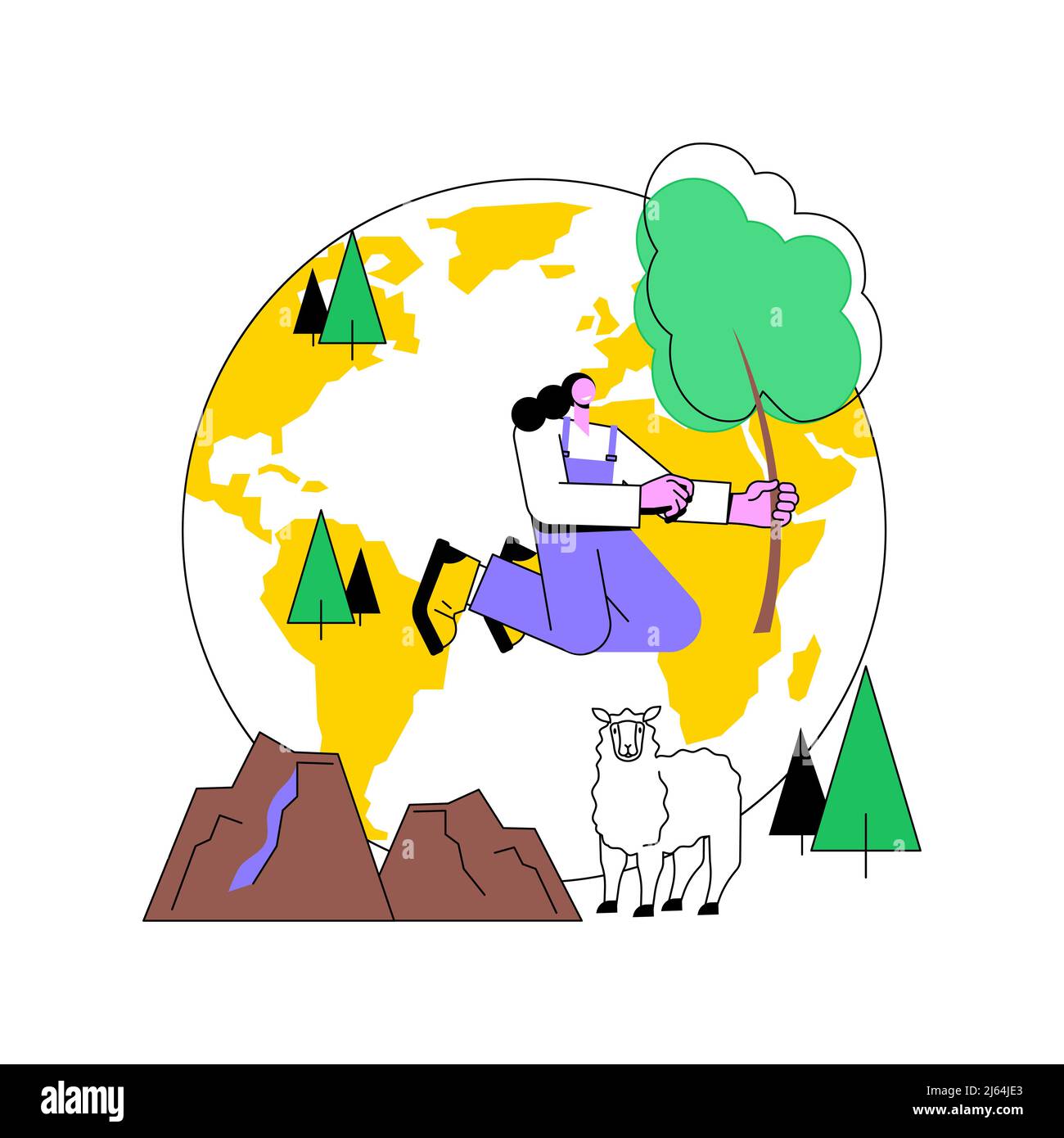 Lands conservation abstract concept vector illustration. Land health ...