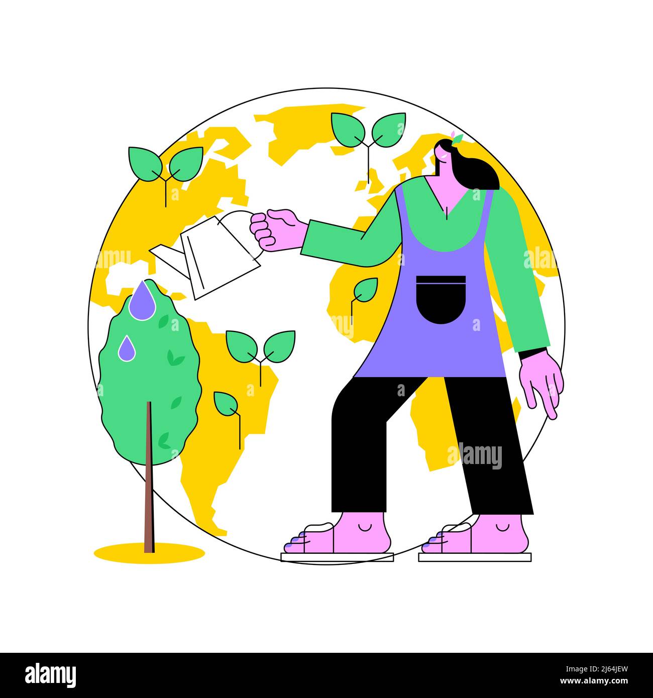 Reforestation abstract concept vector illustration. Silviculture ...