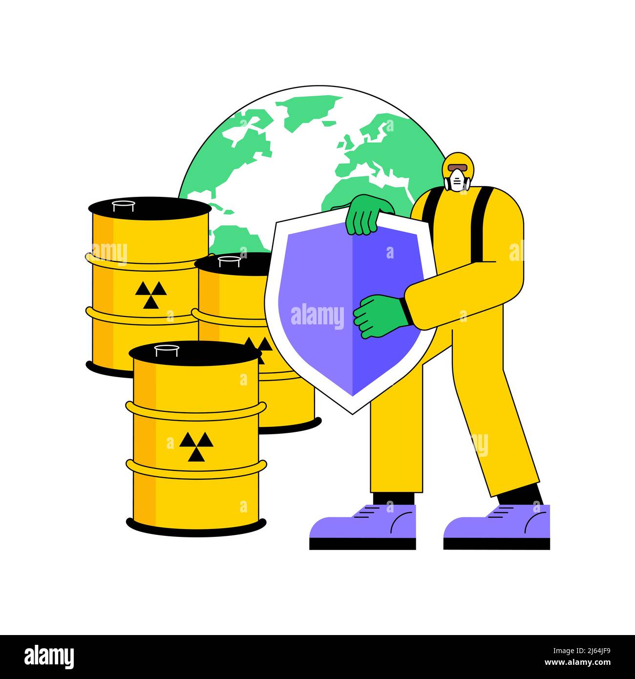 Safe storage of waste abstract concept vector illustration. Chemical ...