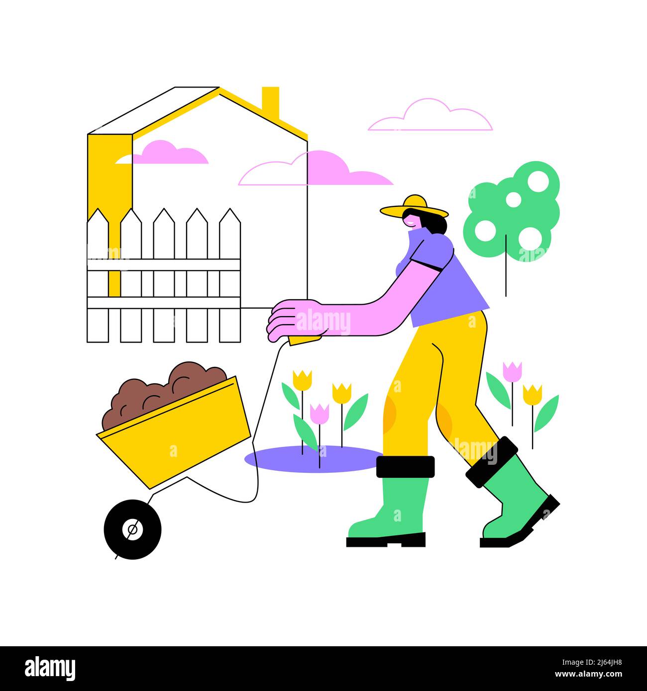 Garden maintenance abstract concept vector illustration. Lawn mowing ...
