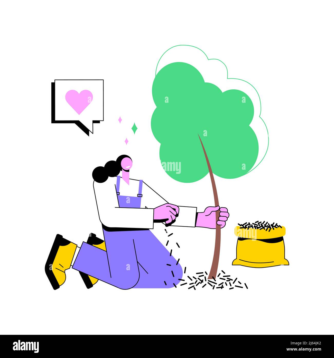 Mulching plants abstract concept vector illustration. Soil covering ...