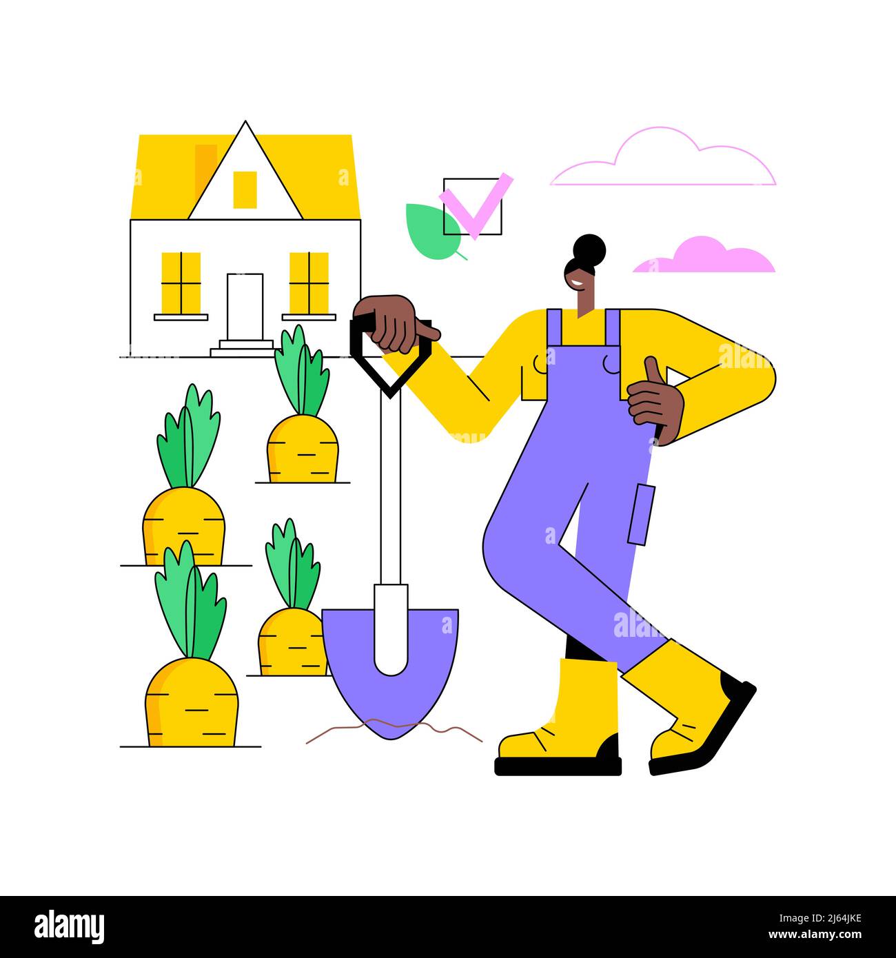 Cultivating the soil abstract concept vector illustration. Gardening ...