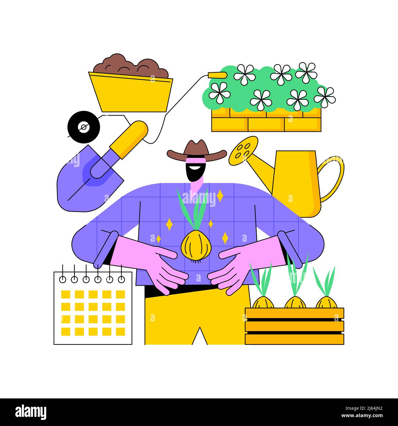 Planting bulbs abstract concept vector illustration. Garden seasonal ...