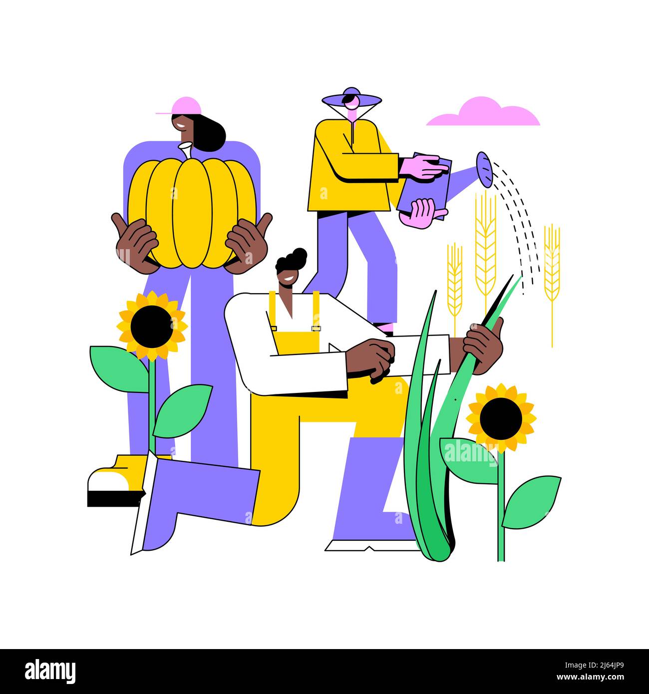 Growing vegetables abstract concept vector illustration. Home gardening ...