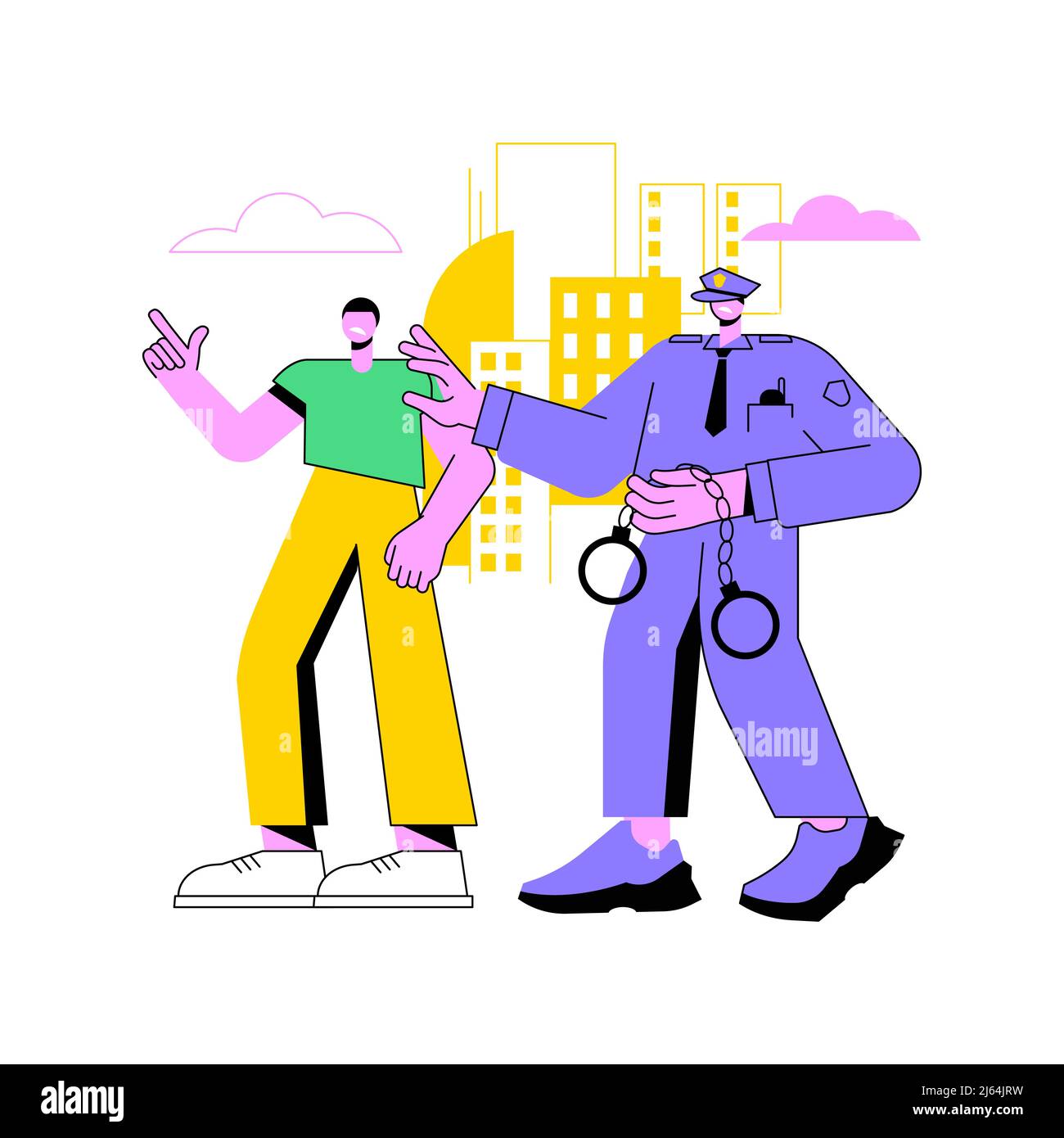 Arrest abstract concept vector illustration. Demonstration, public ...