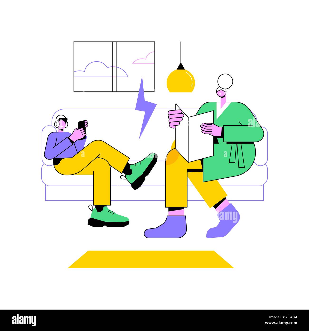 Generation gap abstract concept vector illustration. Difference in ...