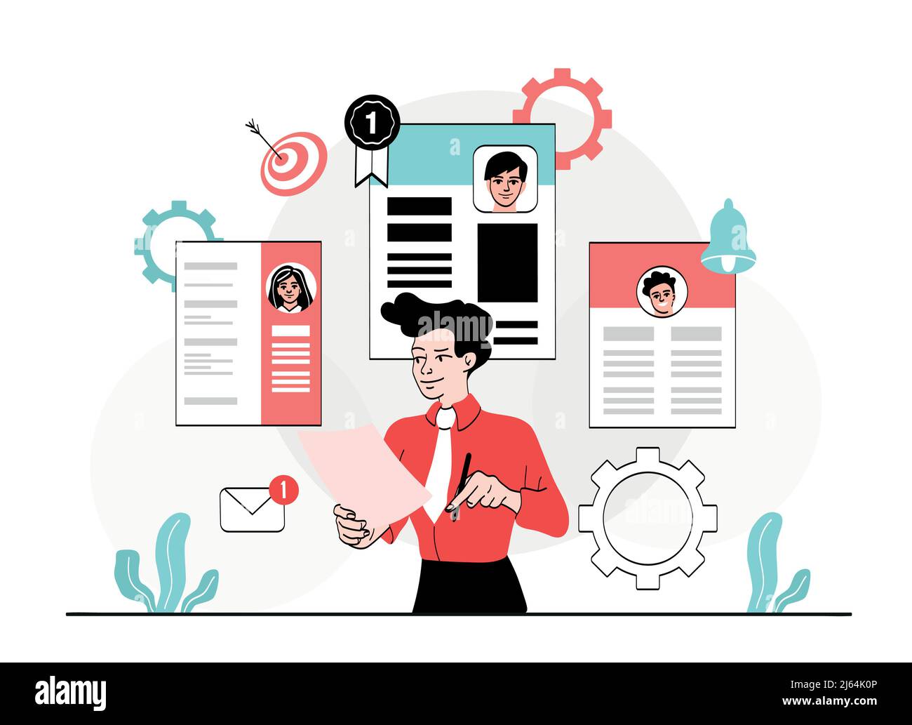 Guy check resume Stock Vector Image & Art - Alamy