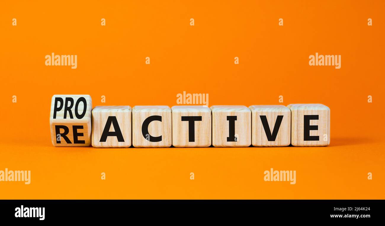 Reactive or proactive symbol. Turned wooden cubes and changed the ...