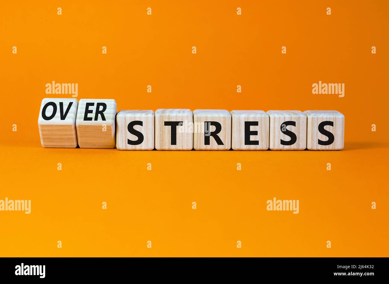 Over stress symbol. Turned wooden cubes and changed concept words ...