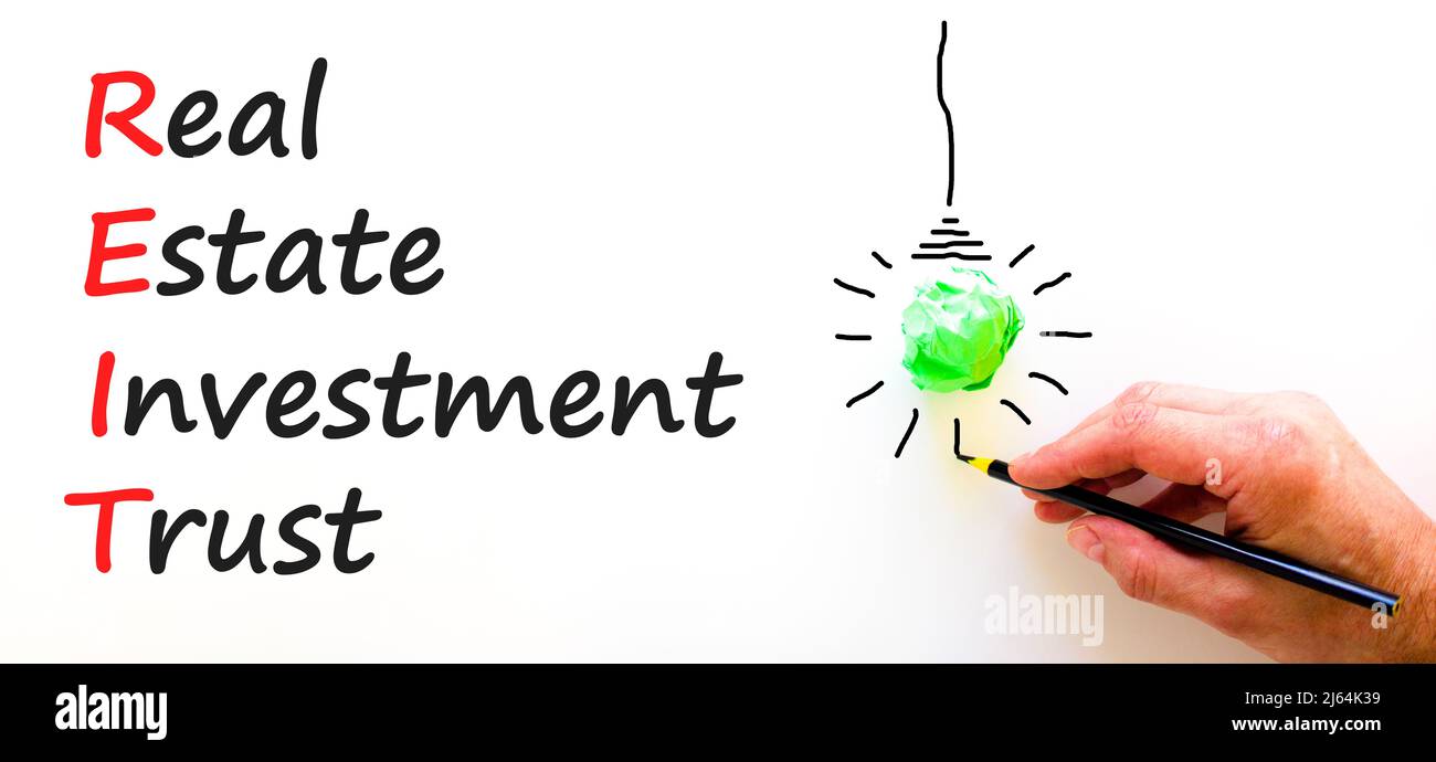 REIT real estate investment trust symbol. Concept words REIT real ...