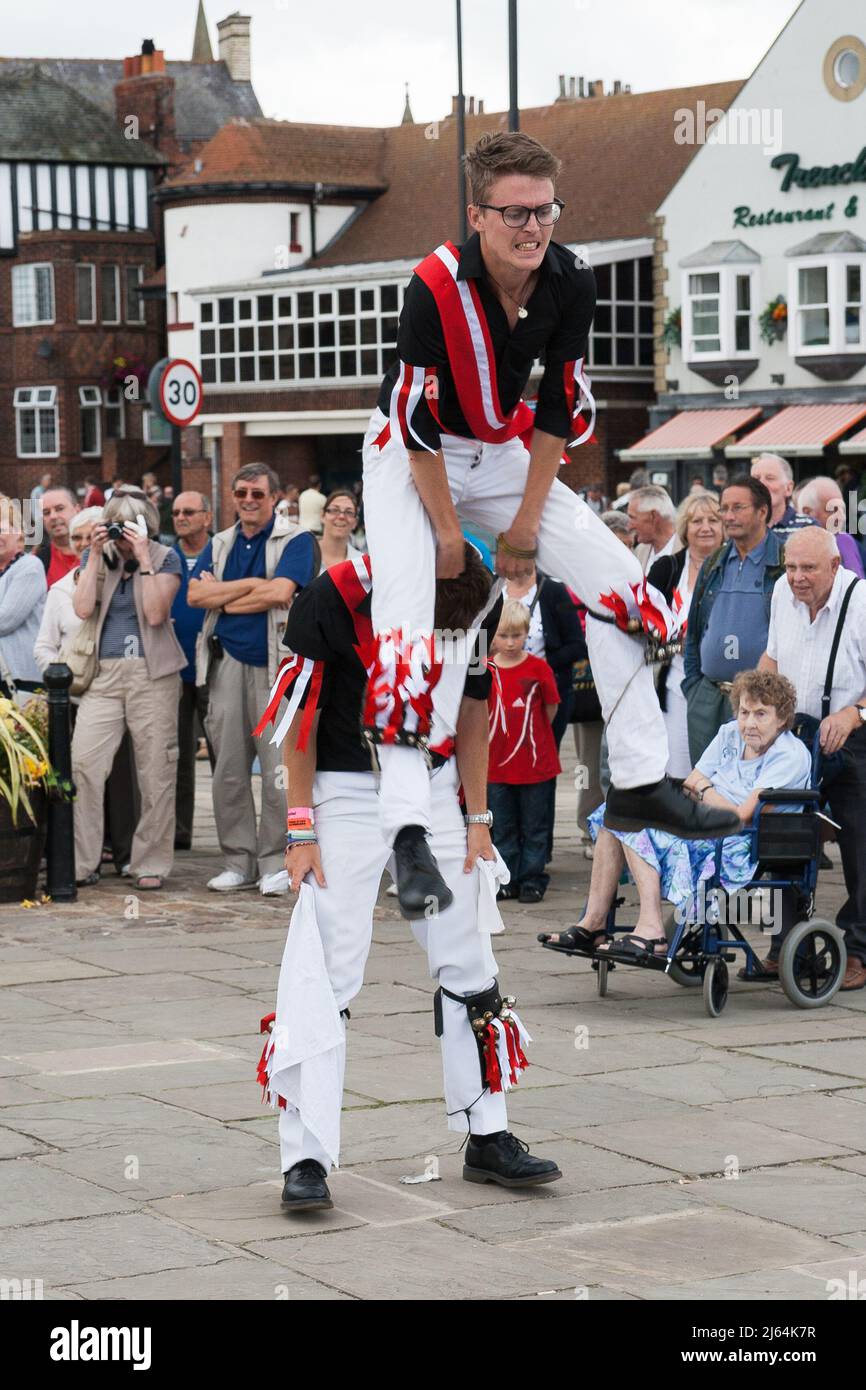 Fool's Gambit morris dancers at Whitby folk week Stock Photo - Alamy