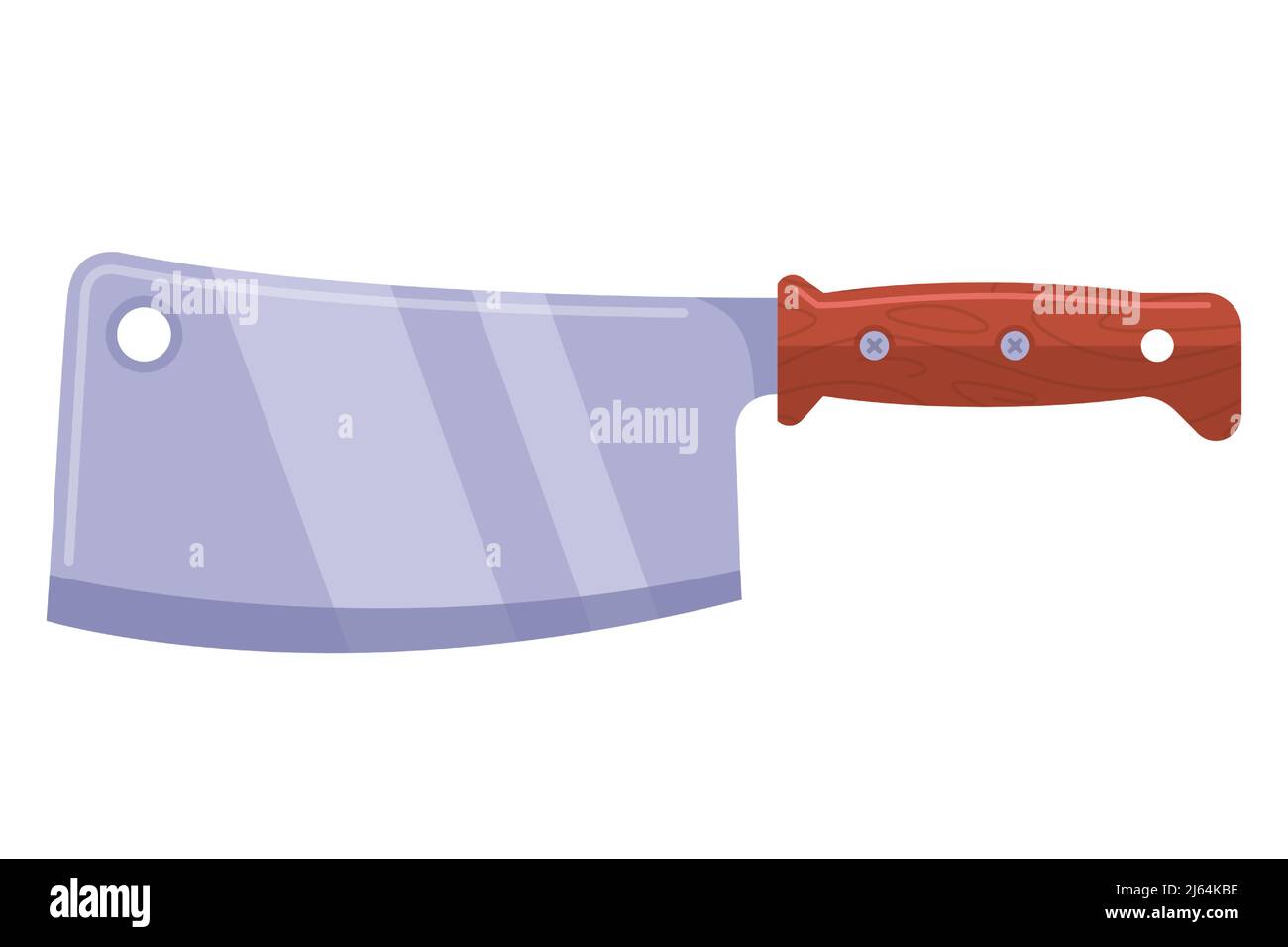 iron large knife for cutting meat. flat vector illustration Stock ...