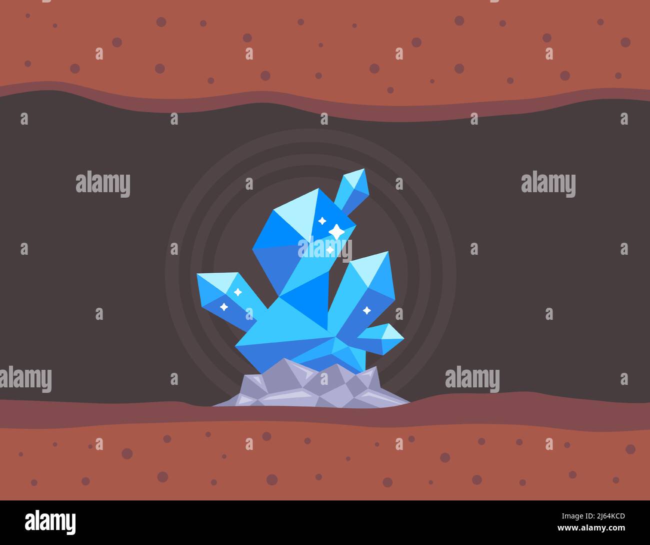 extraction of a blue crystal in a mine. valuable resource. flat vector ...