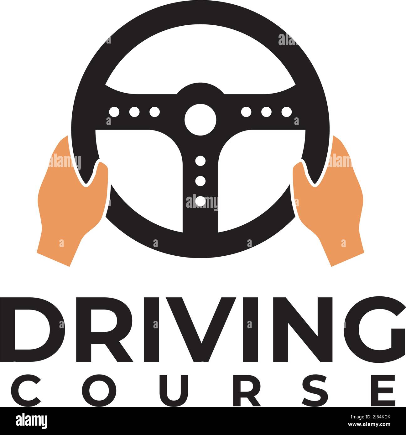 Driving car course vector logo design with steering icon Stock Vector ...