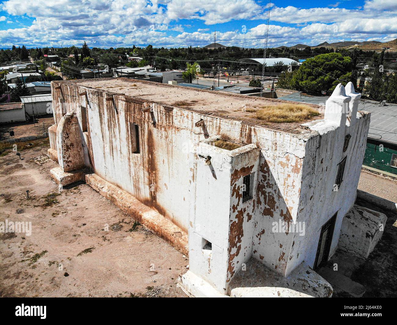 Aerial view of the mission of Nuestra Señora de la Soledad de los Janos ...