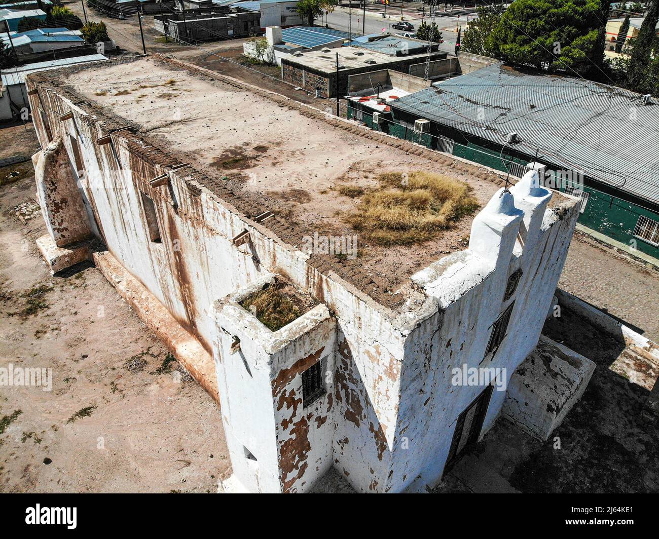 Aerial view of the mission of Nuestra Señora de la Soledad de los Janos ...