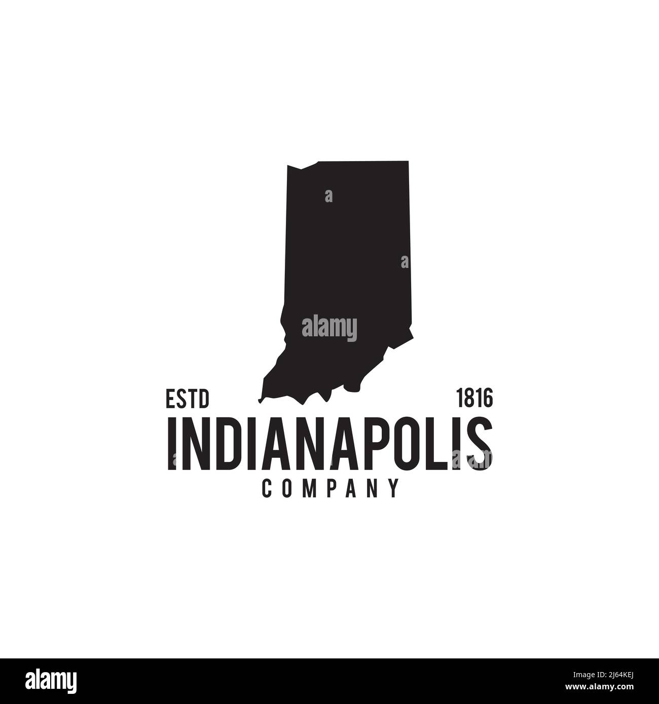 Indianapolis state map outline vector logo design Stock Vector Image ...