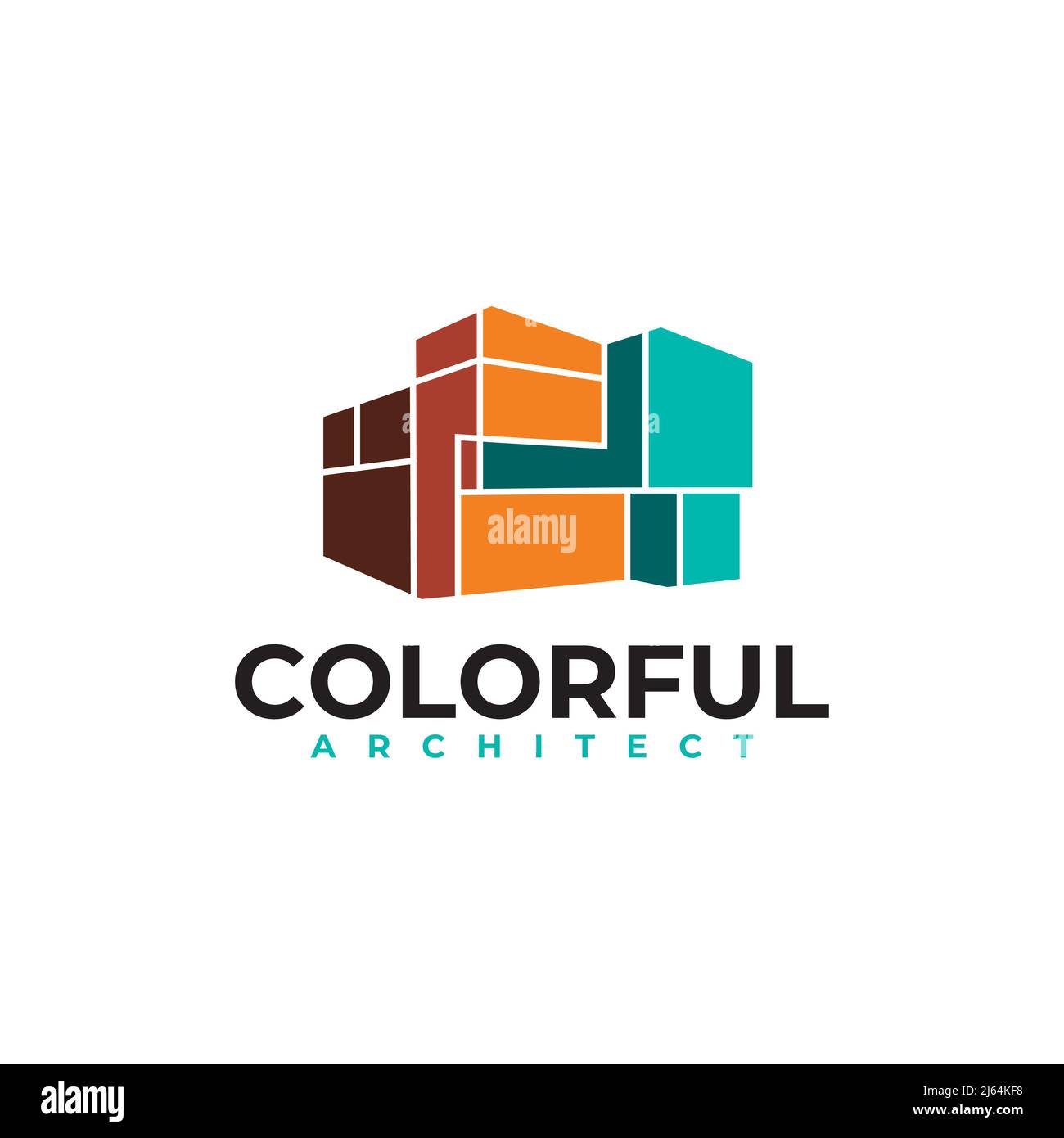 Colorful home building architect vector logo design Stock Vector Image ...