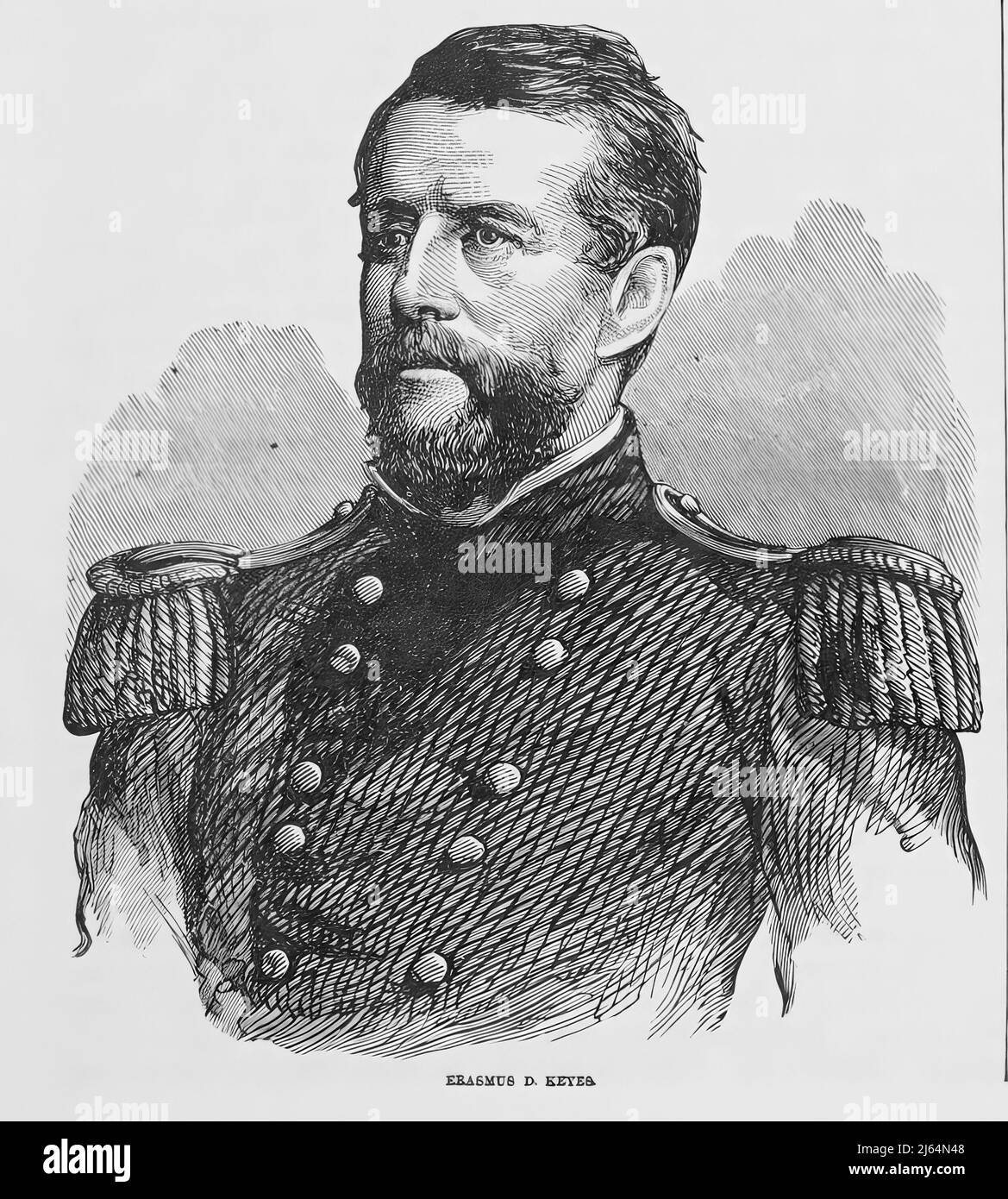 Portrait of Erasmus Darwin Keyes, Union Army General in the American ...