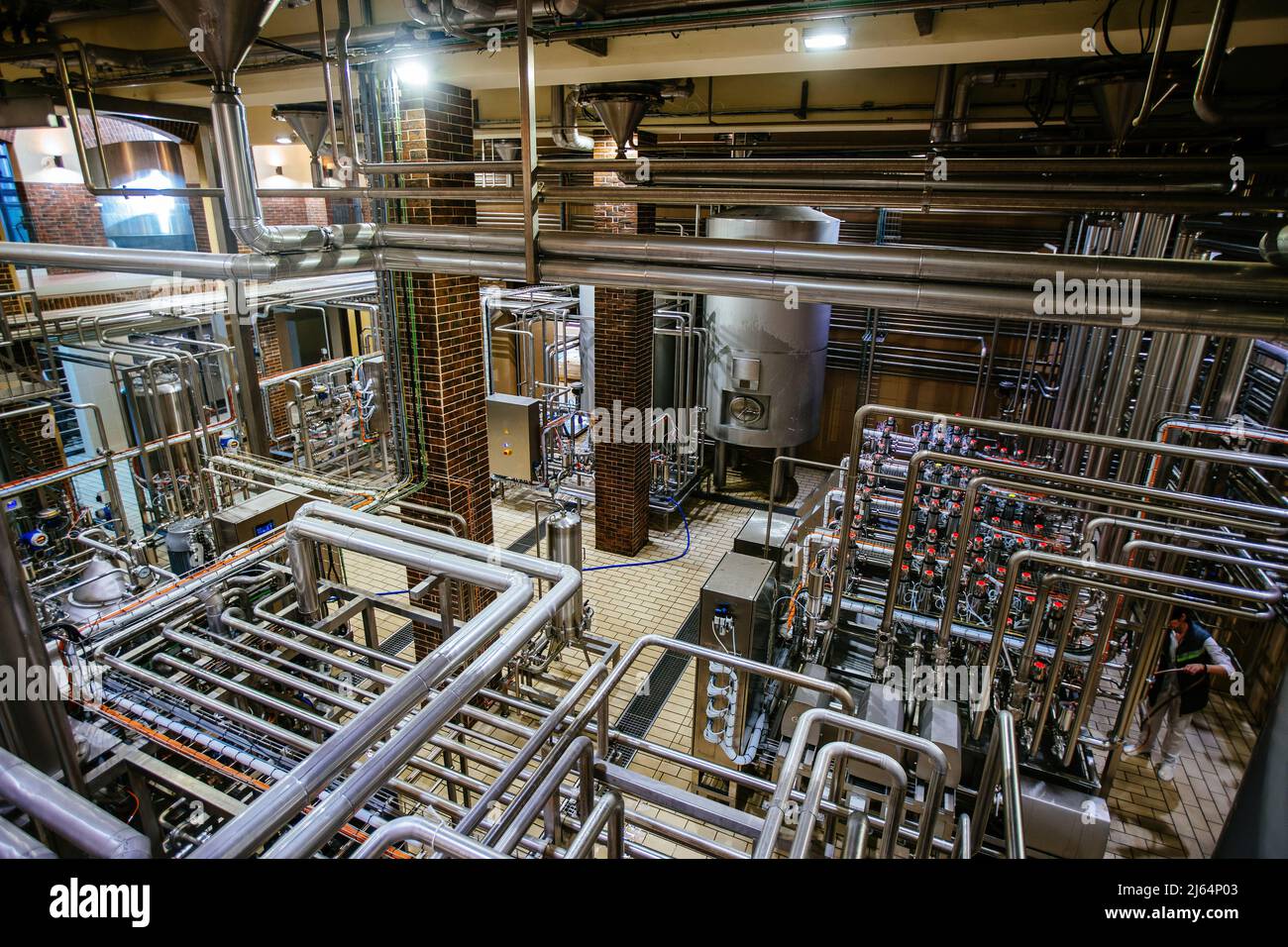 Automatic modern production line at brewery Stock Photo - Alamy