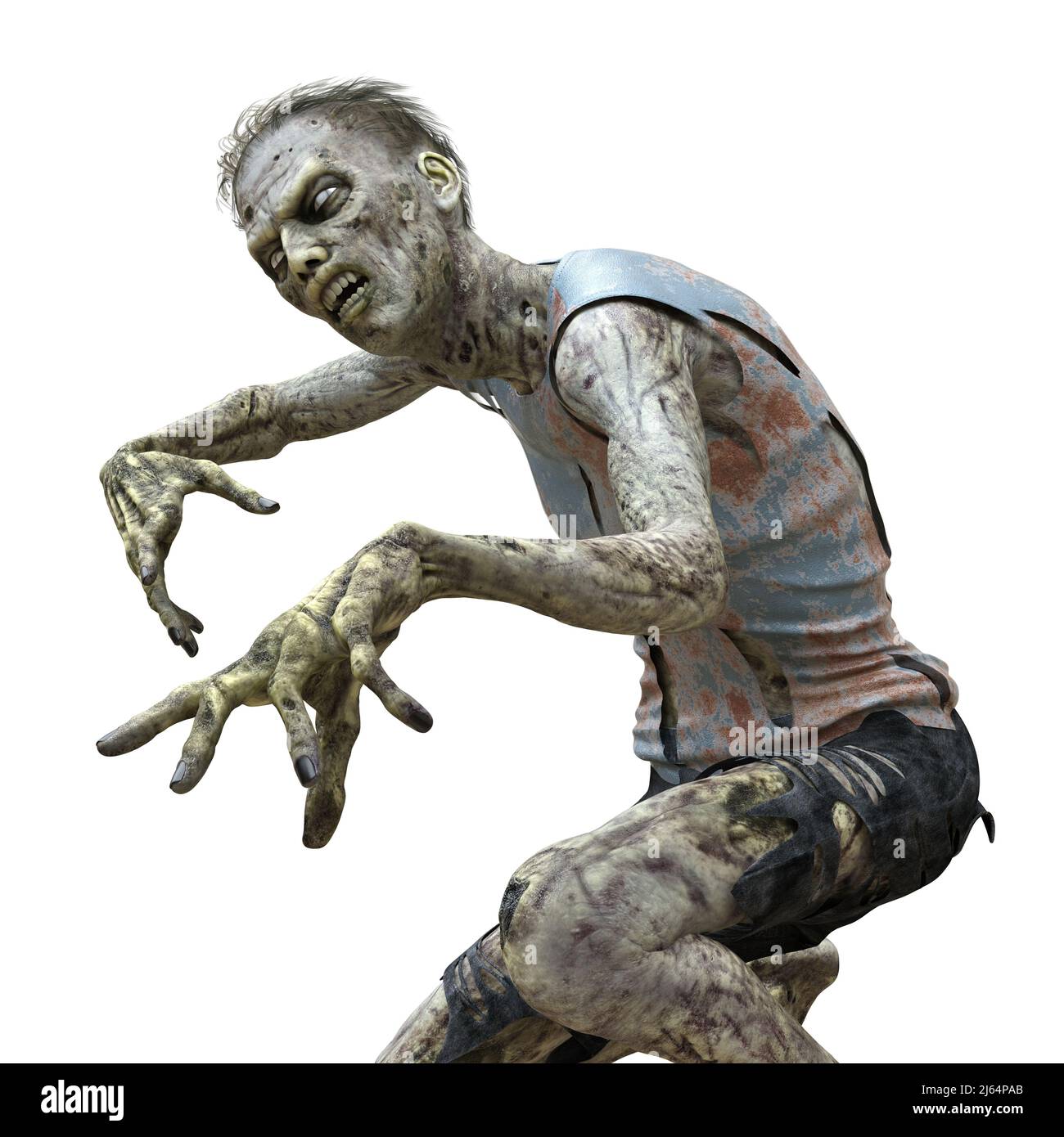3D illustration zombie men isolated white background Stock Photo - Alamy