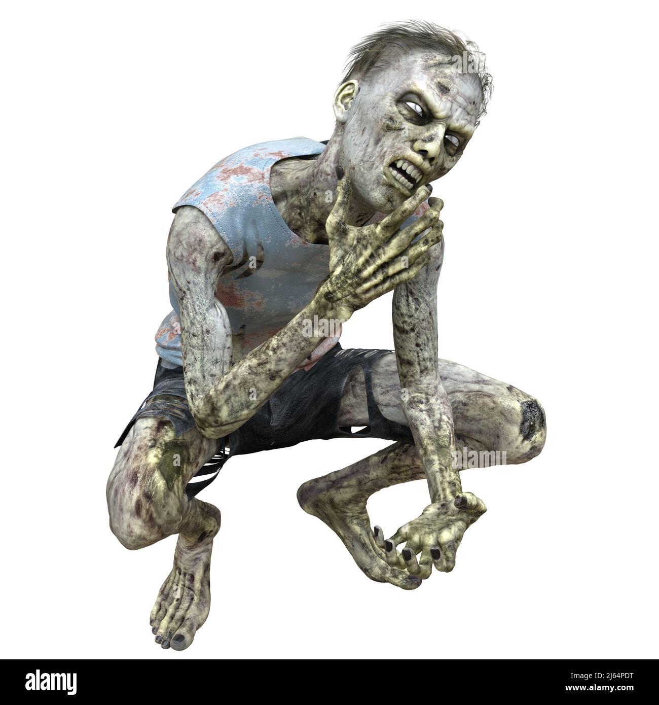 3D illustration zombie men isolated white background Stock Photo - Alamy